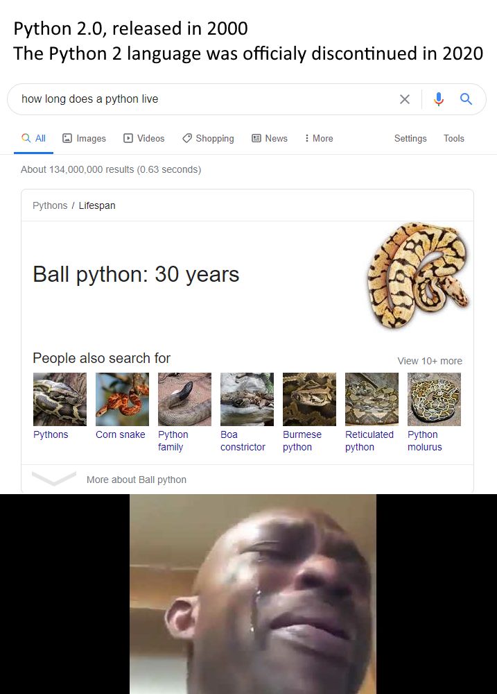 R.I.P Python 2, 2000 - 2020 | Scrolller
