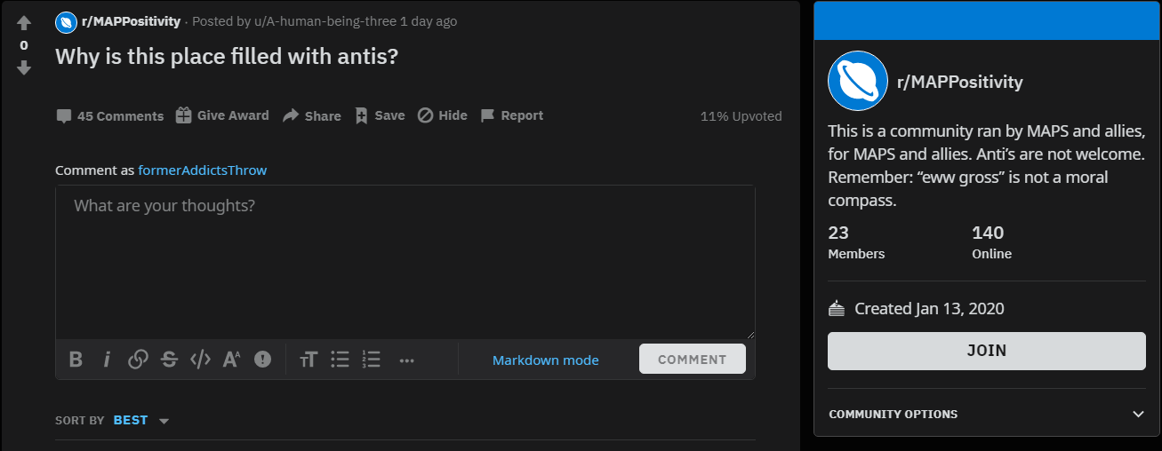 R/MAPPositivity : the sub about demanding rights for pedophiles | Scrolller