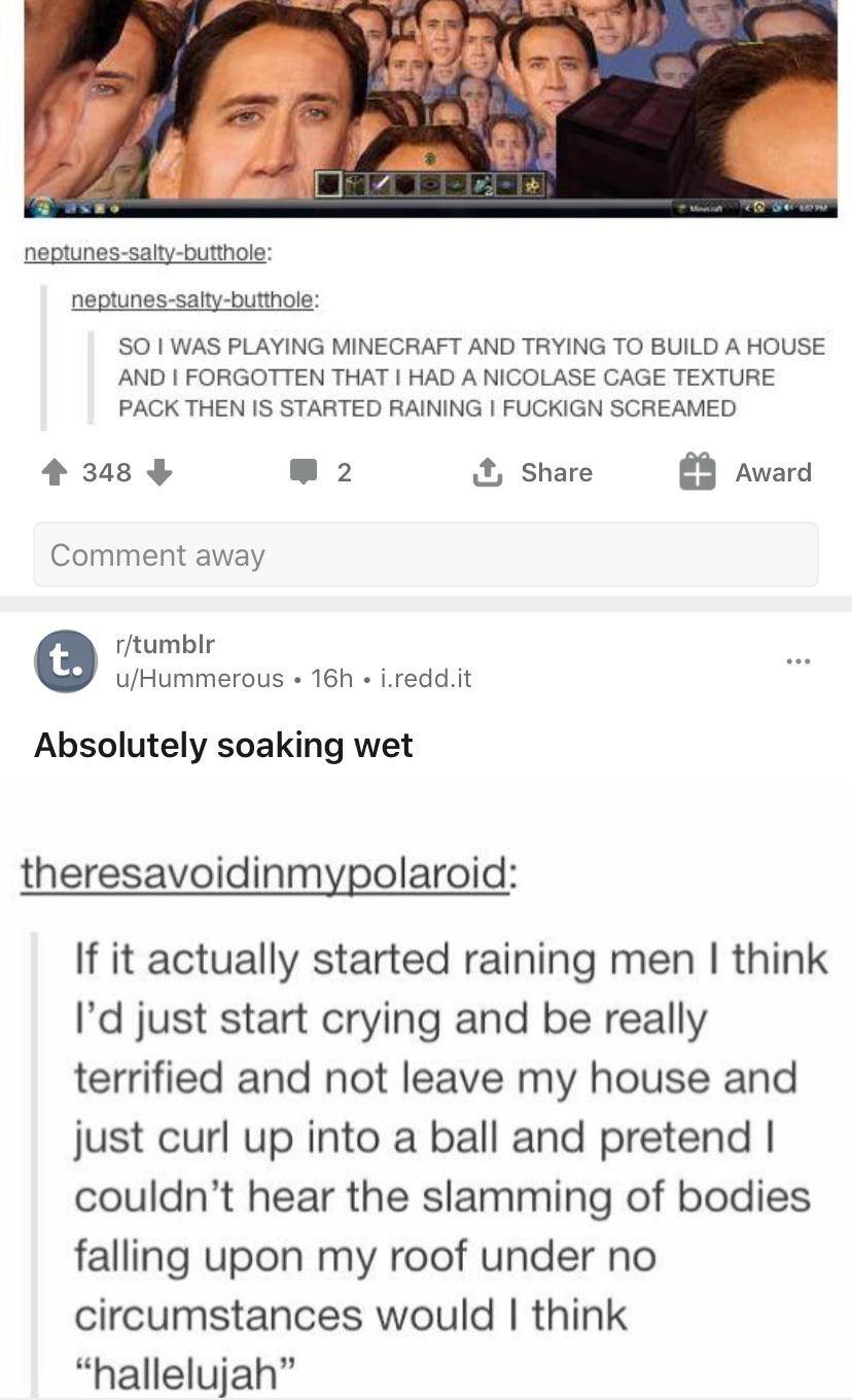 Raining Nicholas Cage | Scrolller