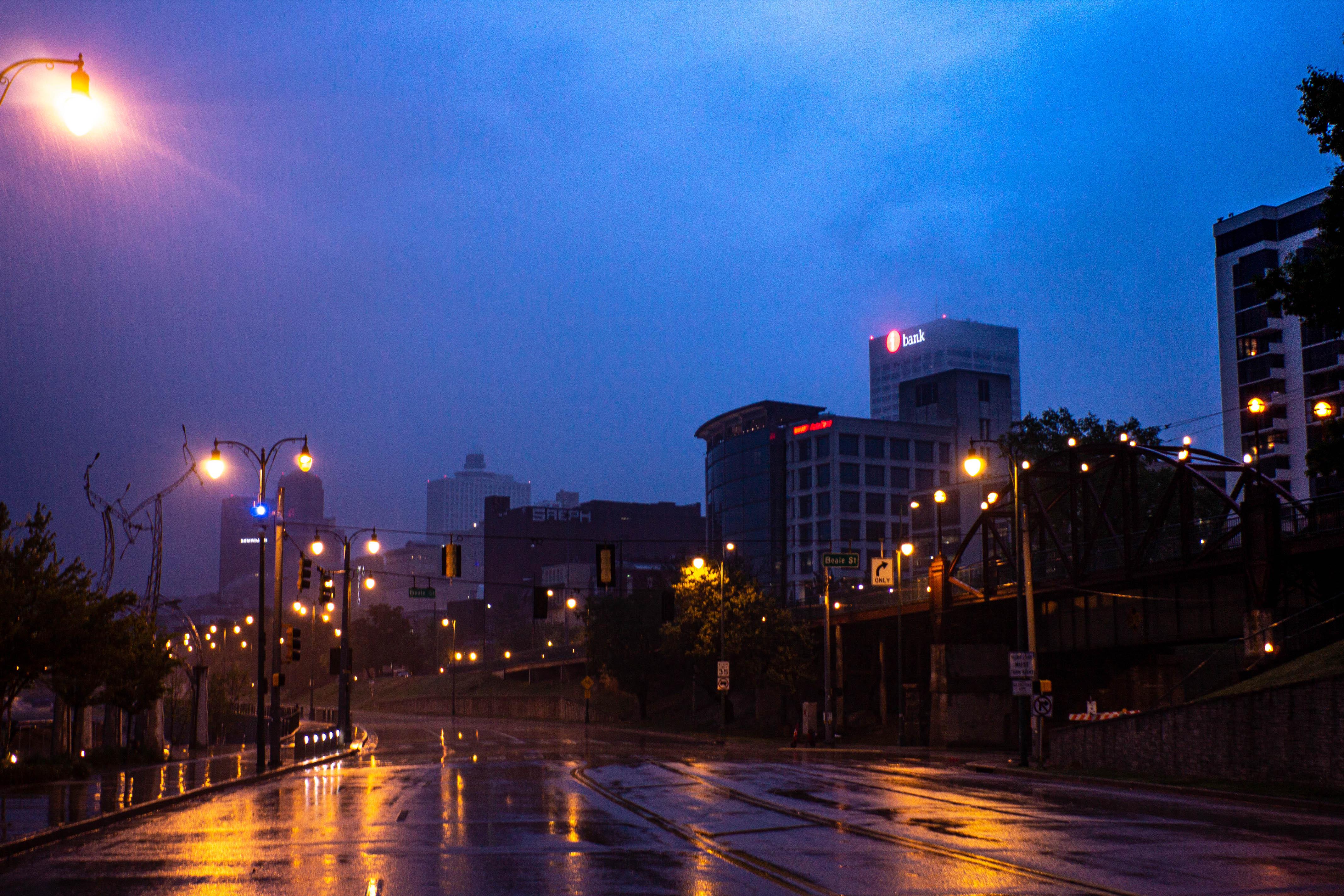Rainy night downtown | Scrolller