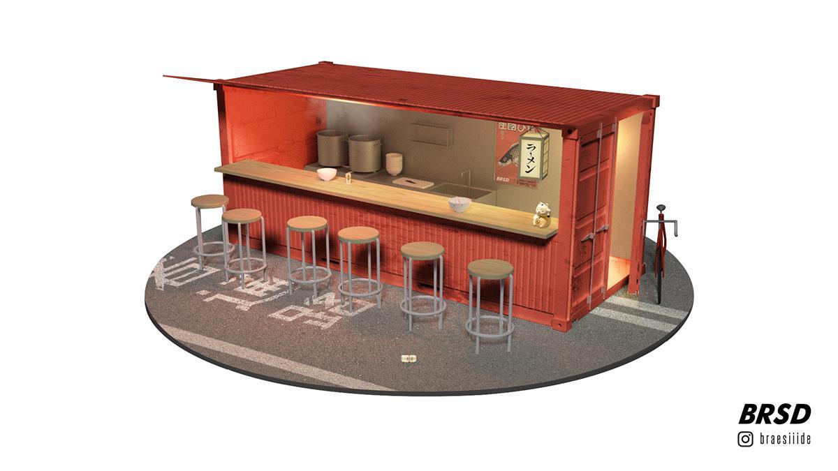 Ramen bar shipping container concept | Scrolller