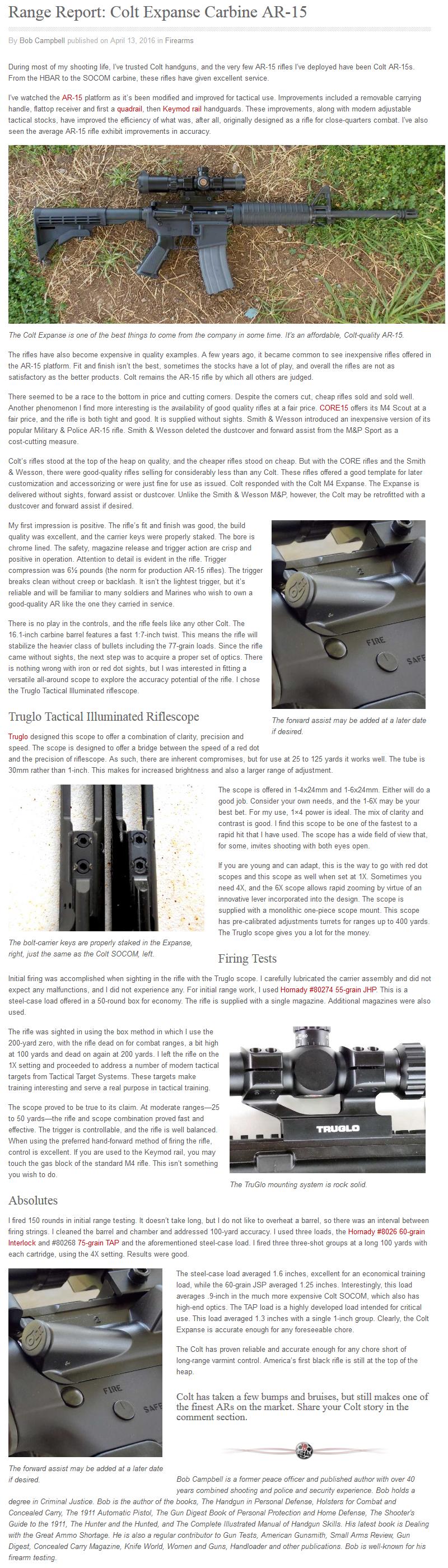 Range Report: Colt Expanse Carbine AR-15 | Scrolller