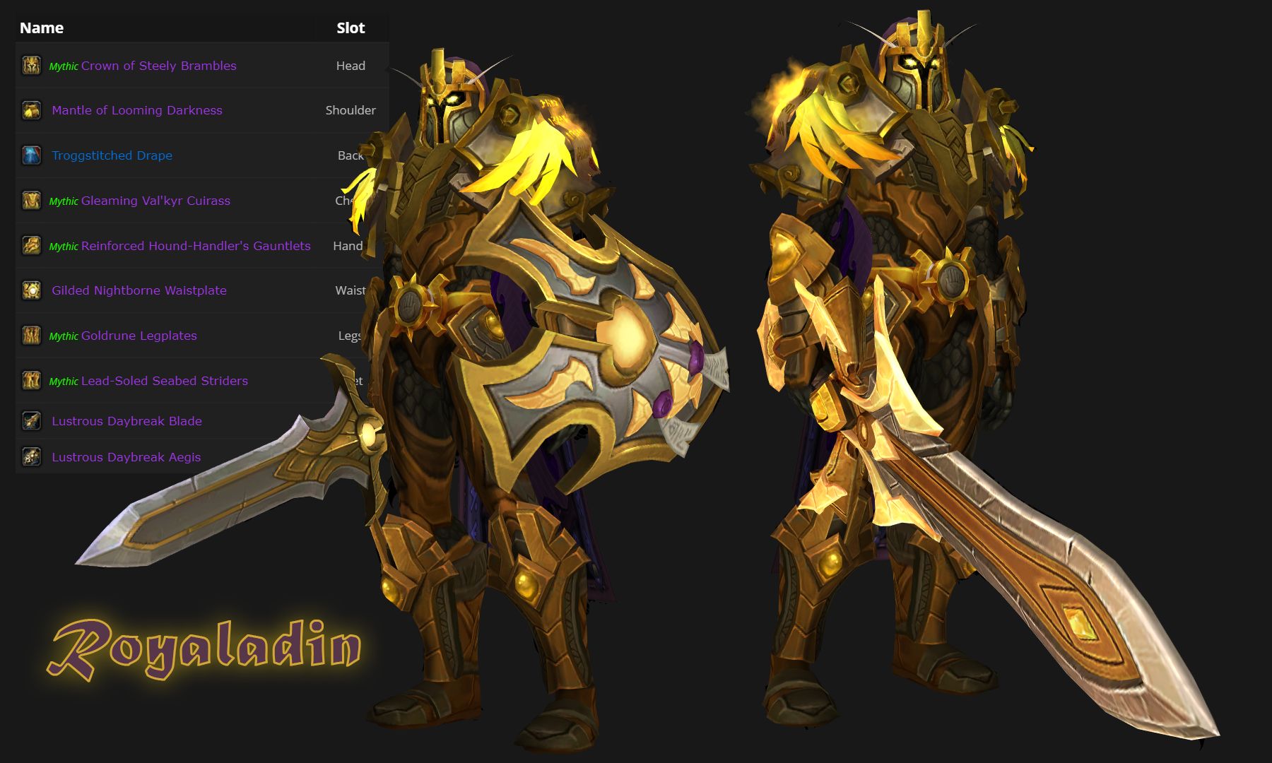 Ready for Shadowlands: The Royaladin | Scrolller