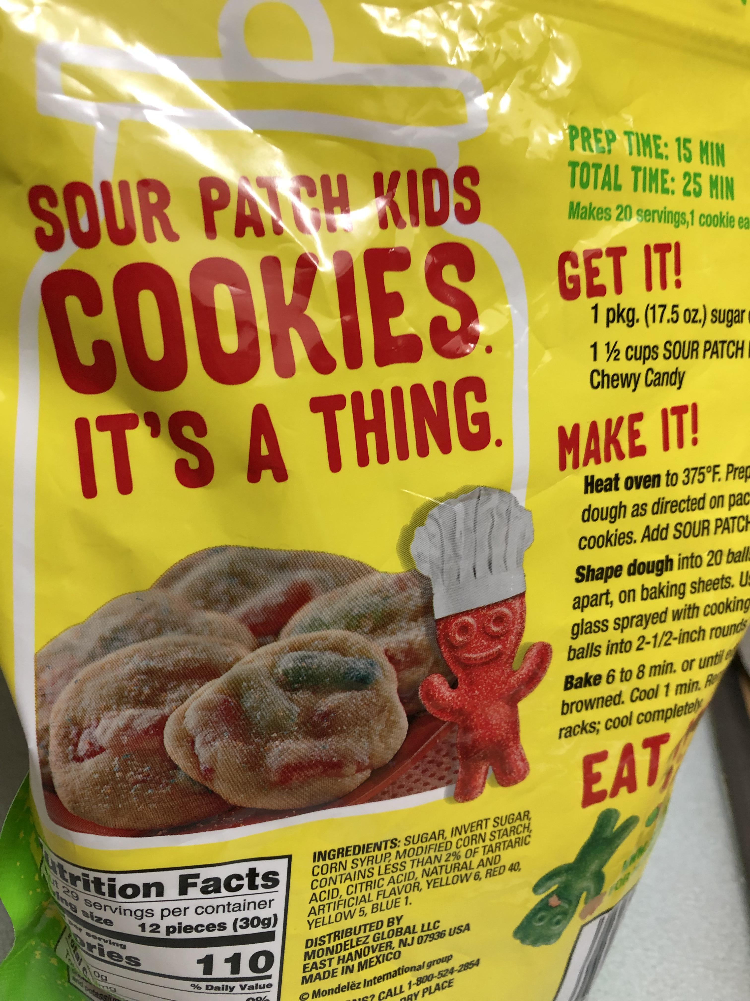 Recipe on the back of the giant Sour Patch Kids bag. It should NOT be a thing. | Scrolller