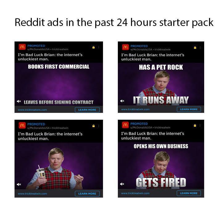 Reddit ads in the past 24 hours starter pack | Scrolller