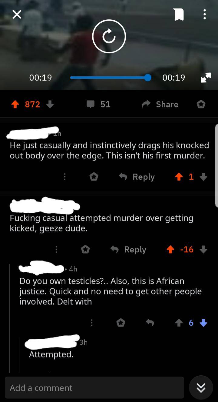 Redditors trying to justify actual murder | Scrolller