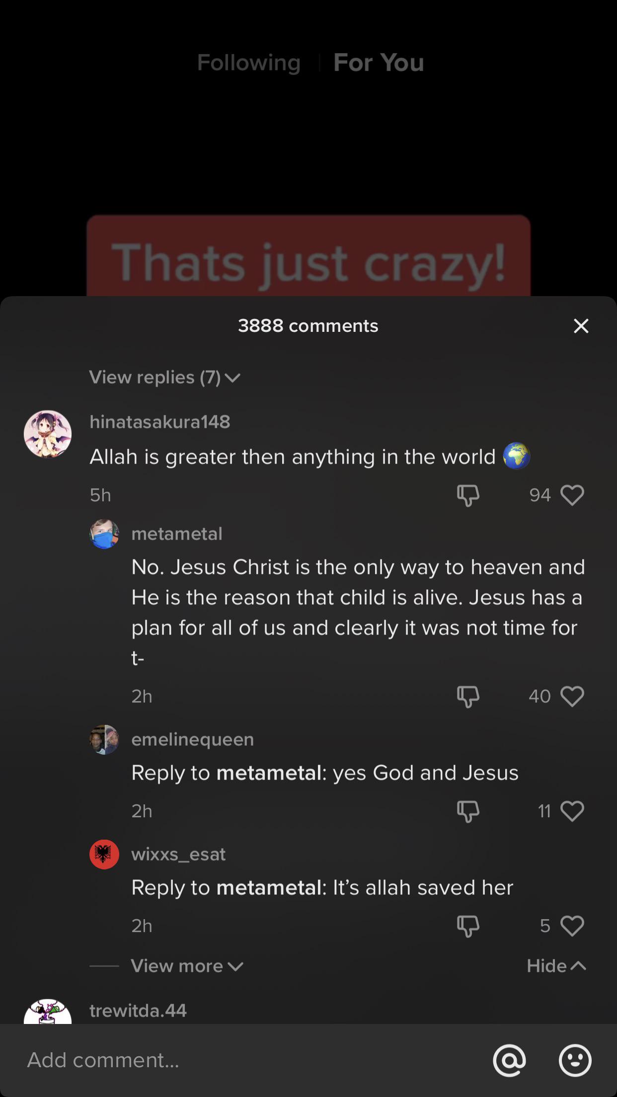 Religion only causes a Division will we ever learn? This over a F’ing tik tok | Scrolller