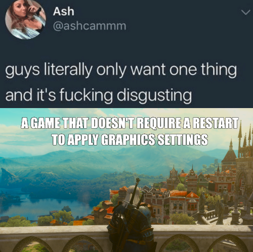 "Restart the game to apply settings" | Scrolller