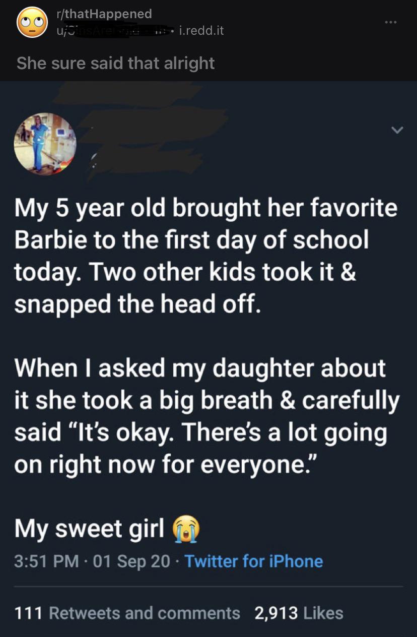 Right, because children have absolutely no sense of empathy. | Scrolller