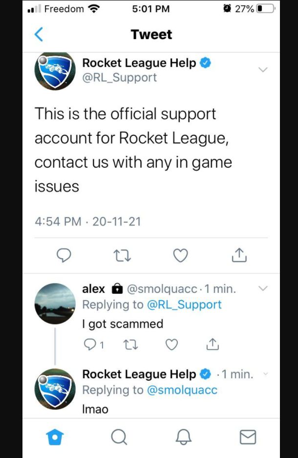Rocket League Support Team got no chill! | Scrolller