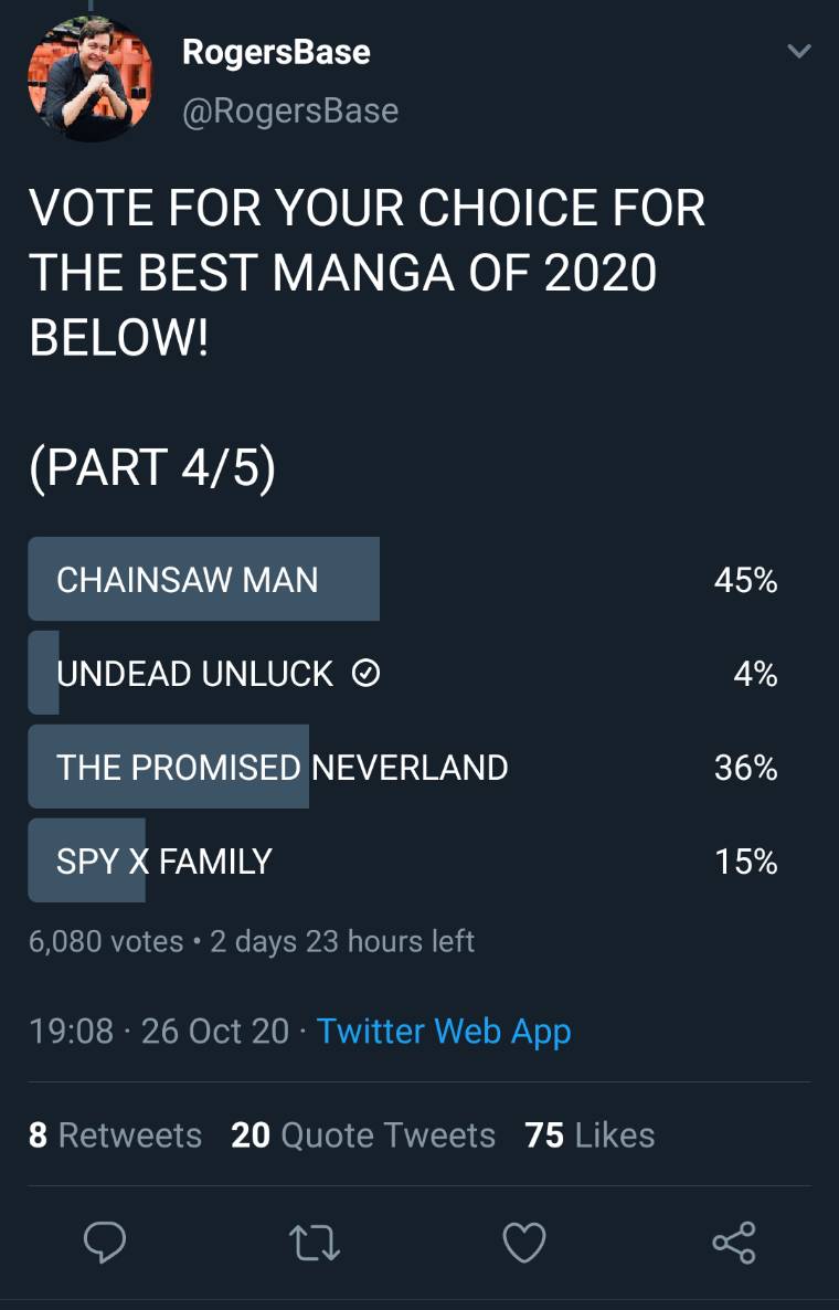 Rogers Base Best manga of 2020 poll. Please, go vote if you can... UU needs more love! | Scrolller