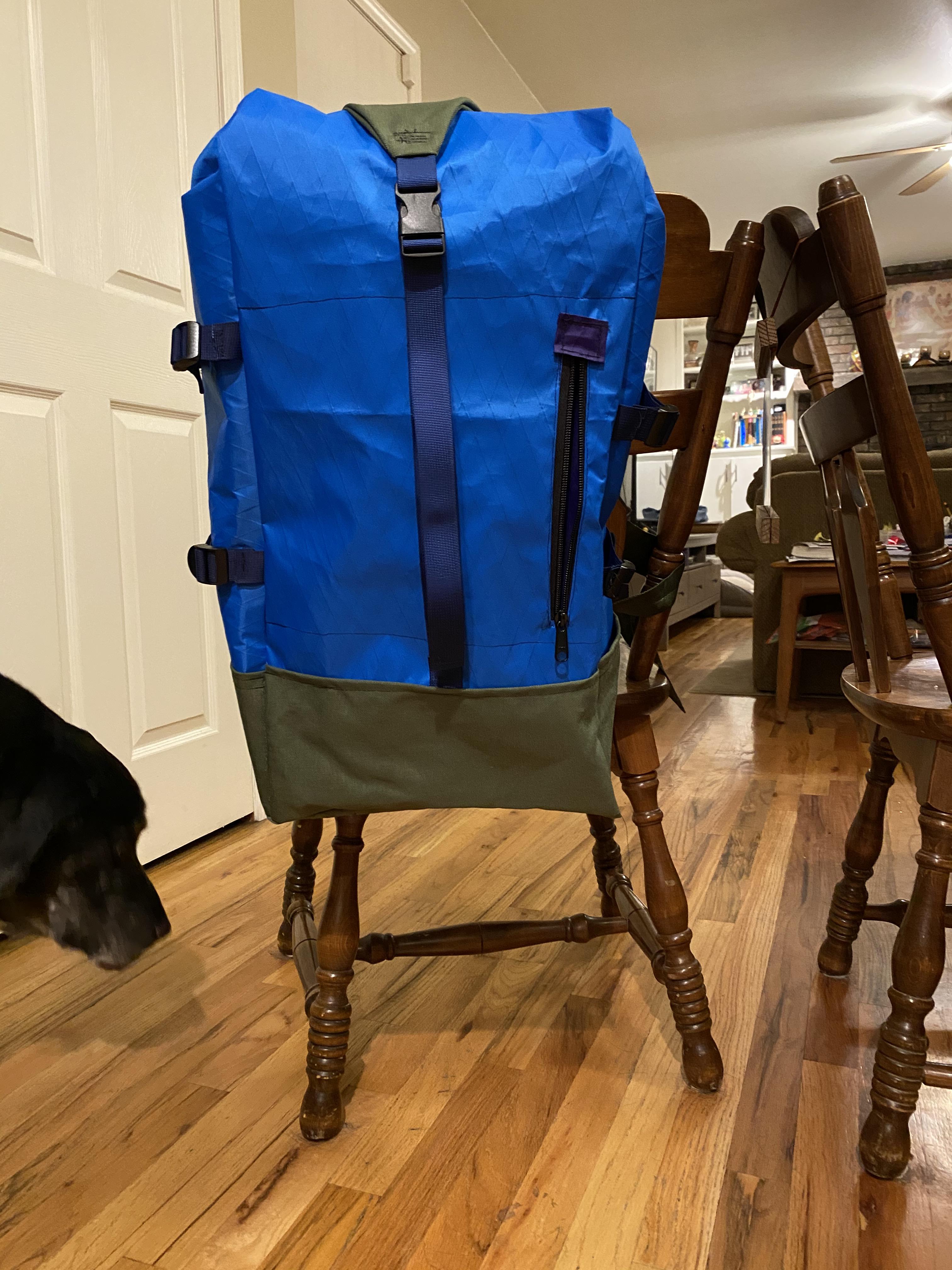 Roll top backpack. Made of X-pac and an old USMC sea bag. | Scrolller