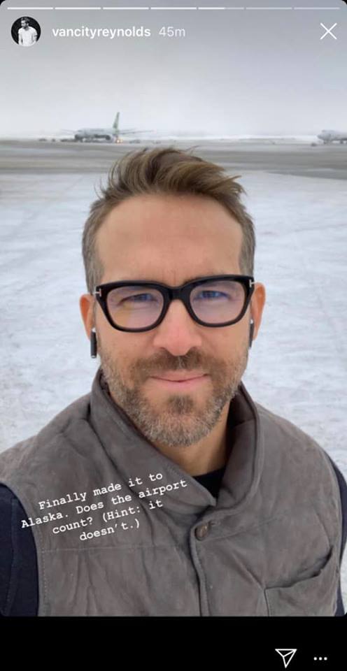 Ryan Reynolds spotted in Alaska today. | Scrolller