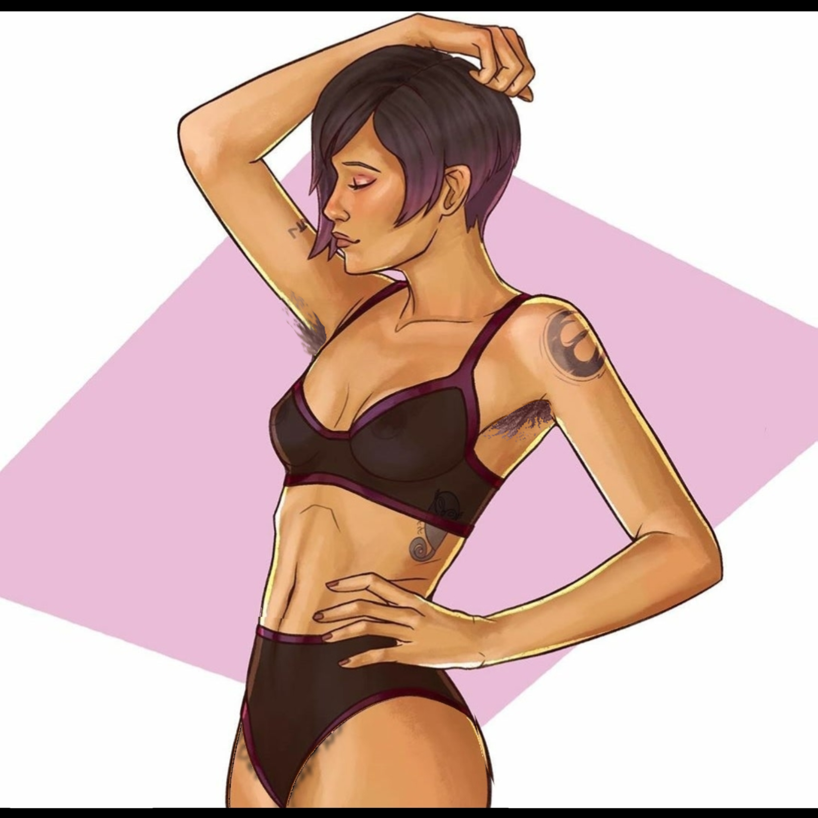 Sabine admiring her unshaven pits | Scrolller