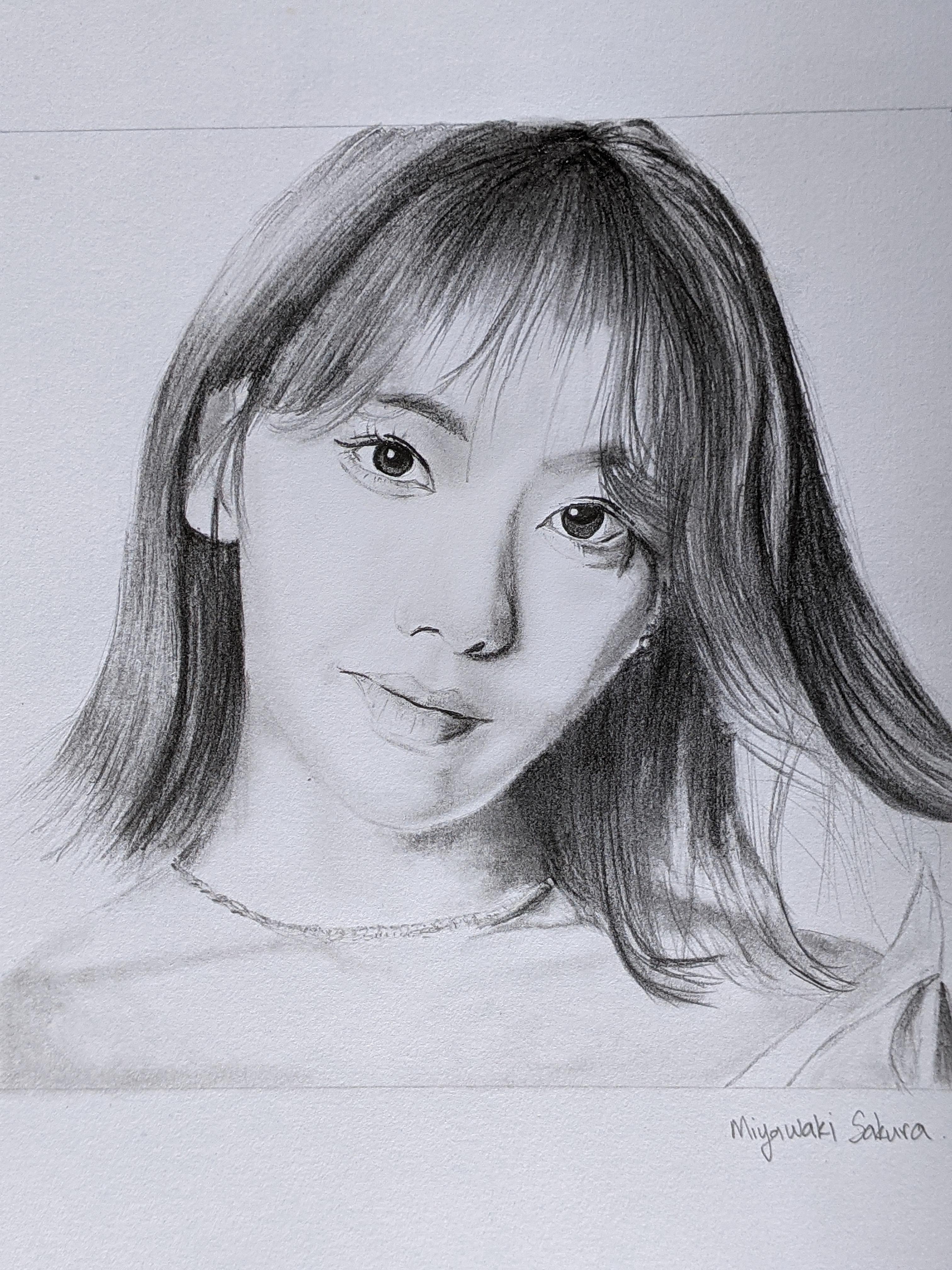 Sakura portrait drawing | Scrolller