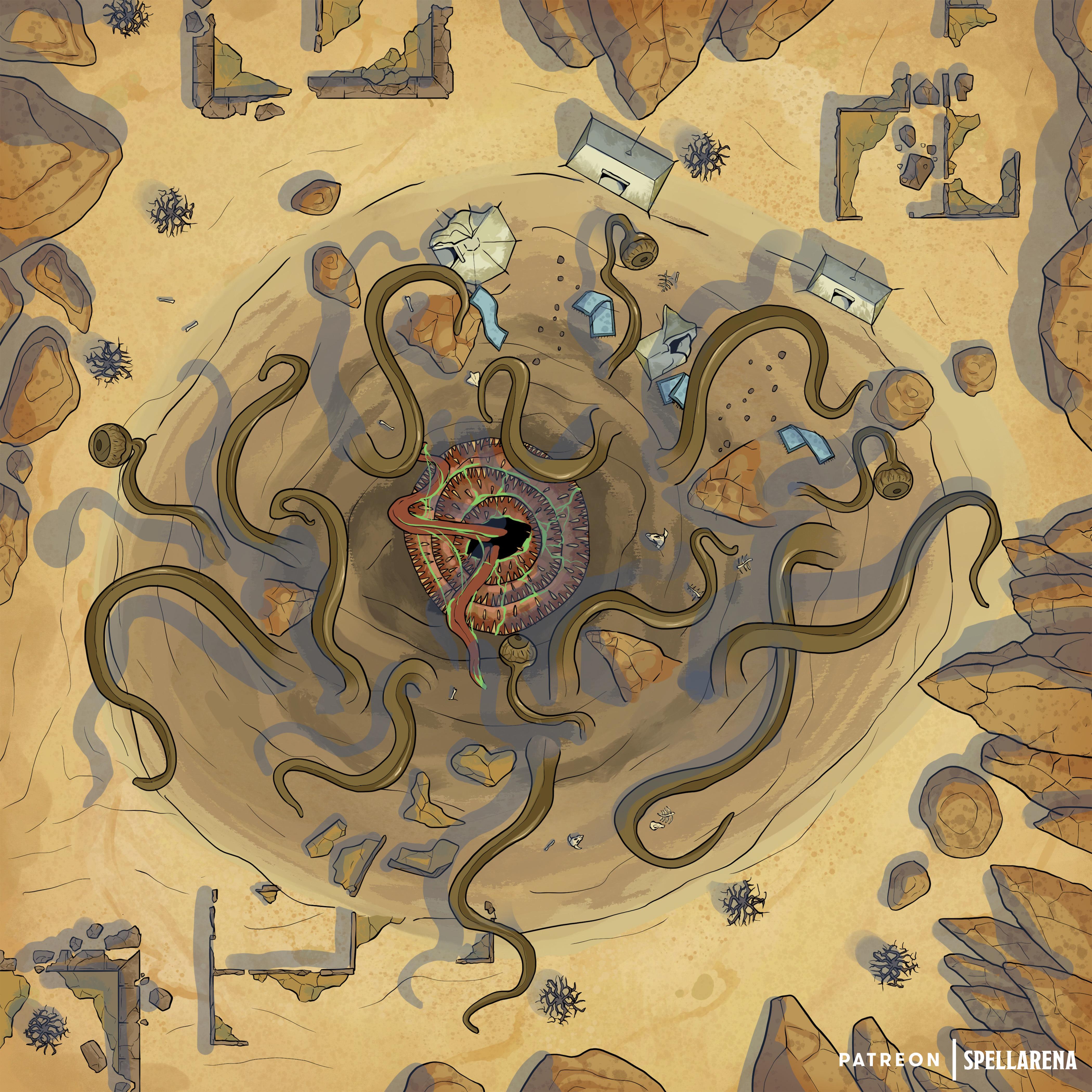 Sand Monster by Spellarena [30x30][Battlemap][OC] | Scrolller