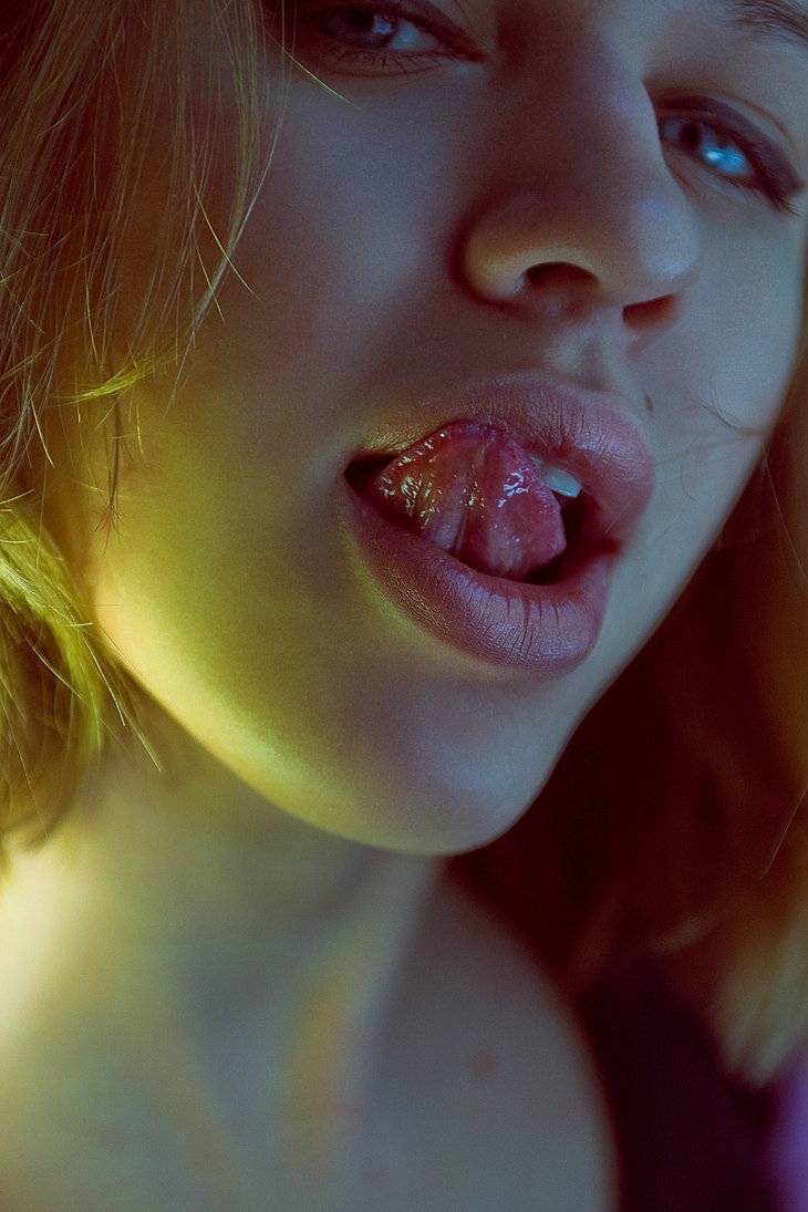 Seductive lip lick | Scrolller