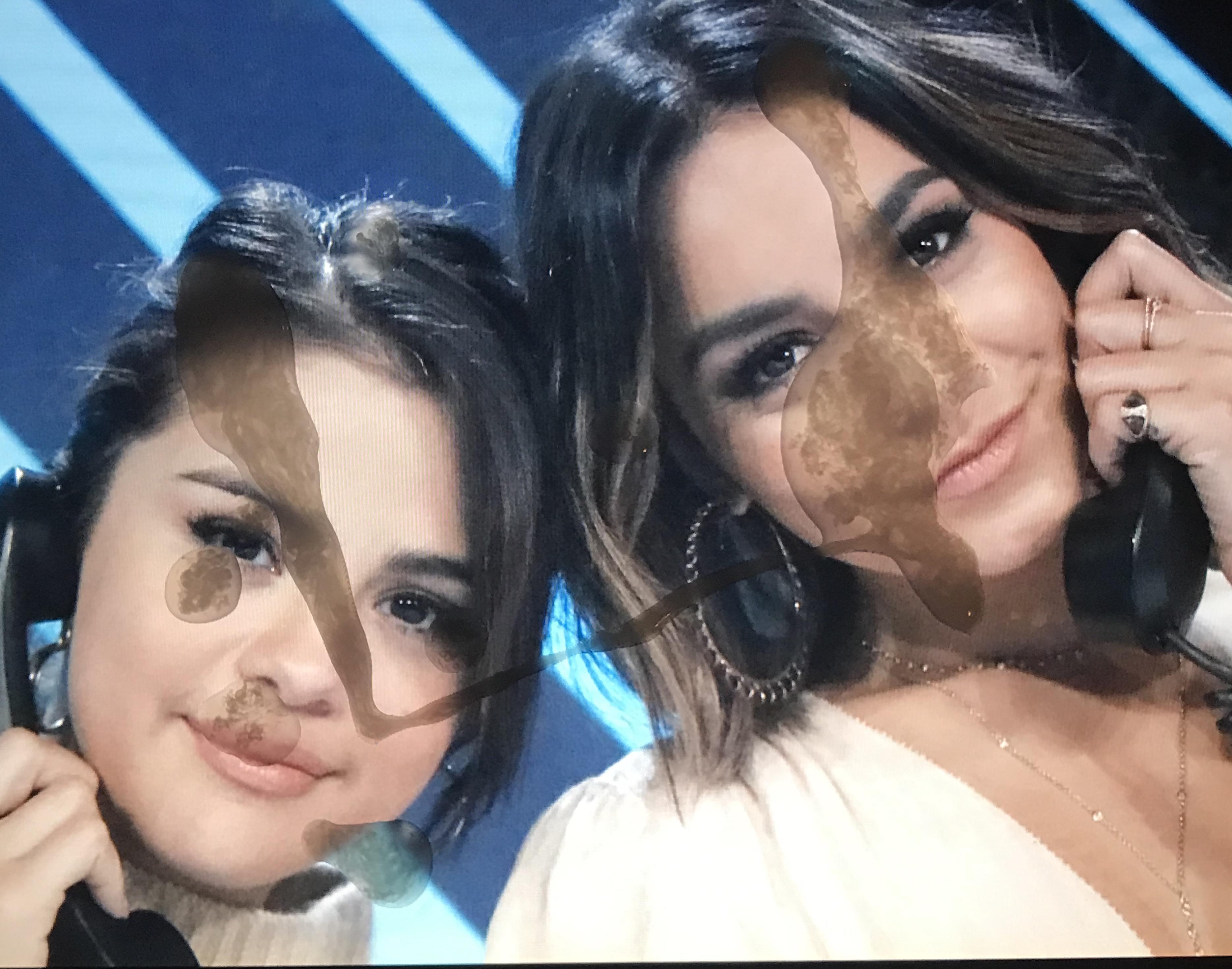 Selena Gomez and Vanessa Hudgens got a two for one cum facial. | Scrolller