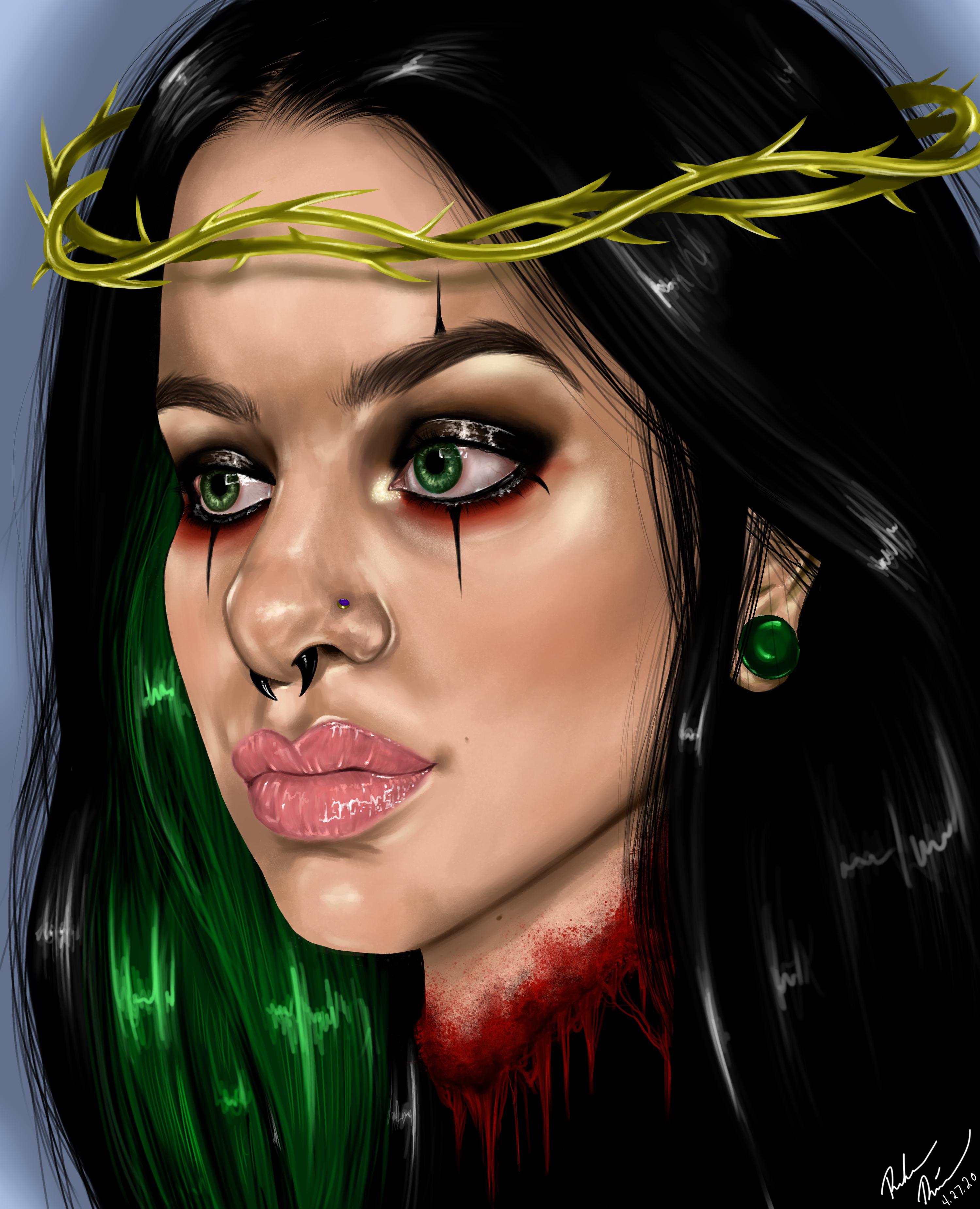 Self portrait. Really finding which brushes I love the best. | Scrolller