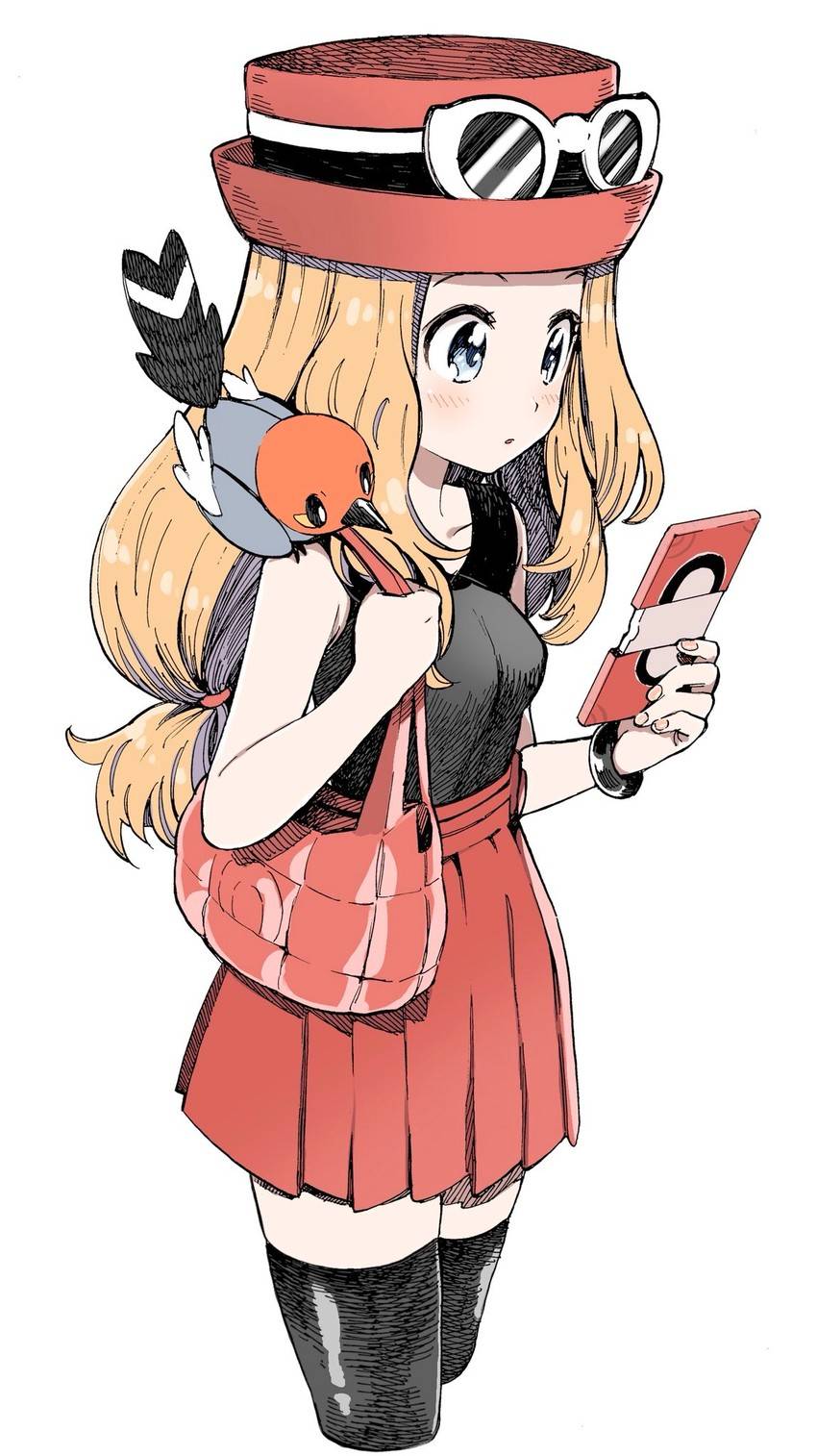 Serena checking her Pokedex | Scrolller
