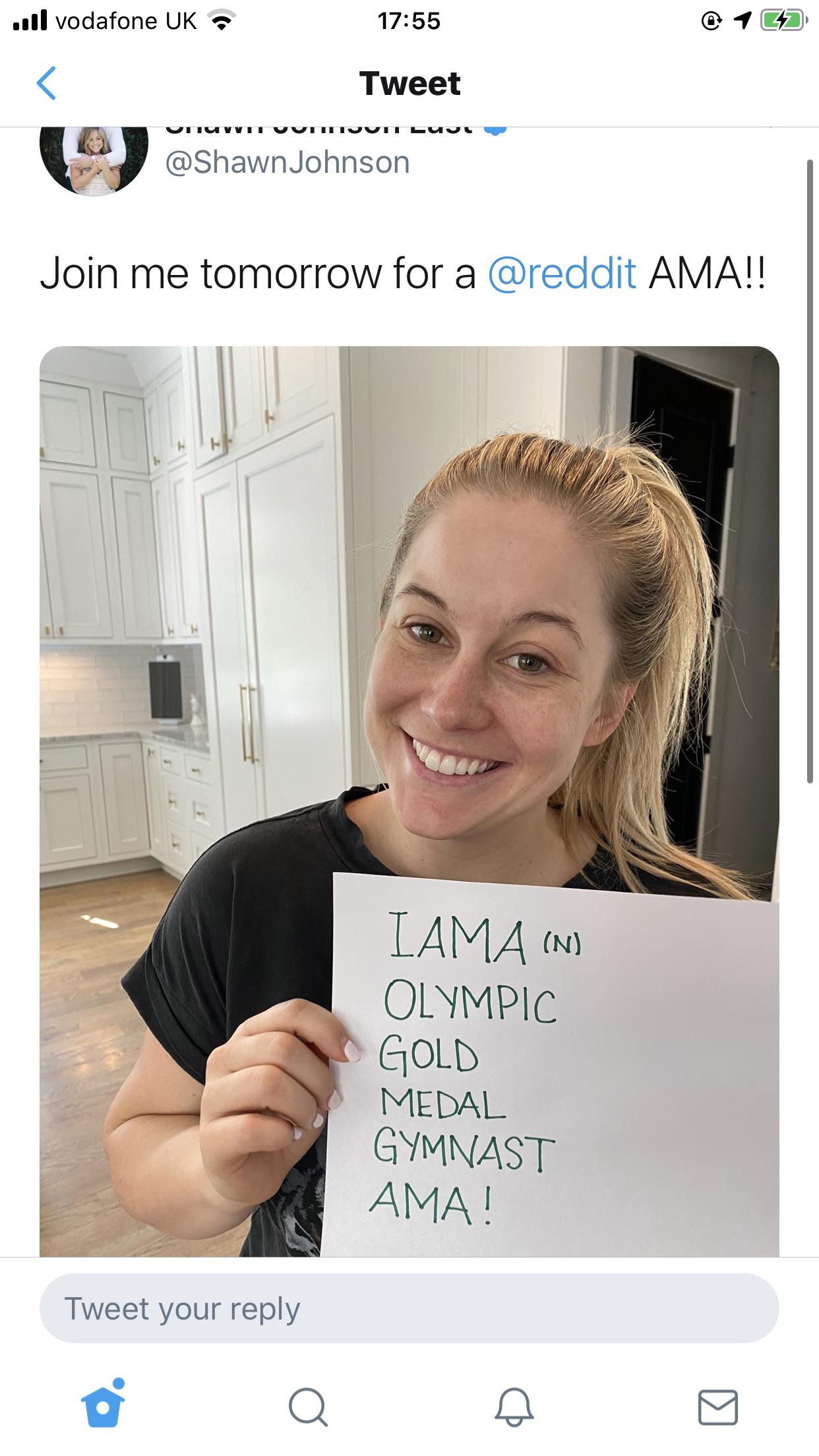 Shawn Johnson announces AMA!! | Scrolller