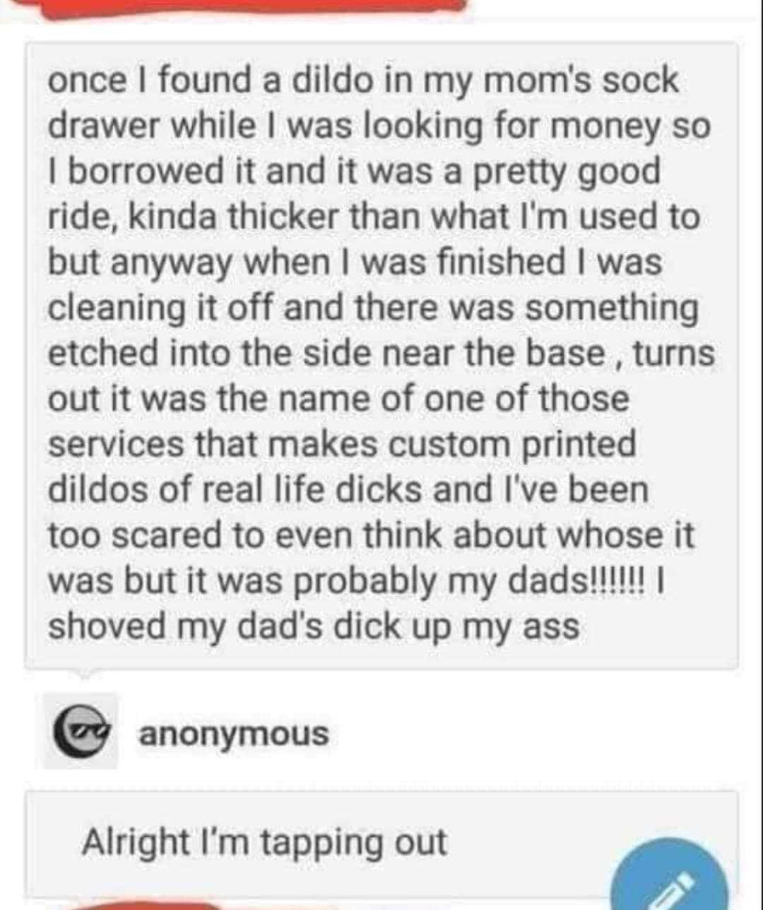 She stuck her dads dick up her arse...... | Scrolller