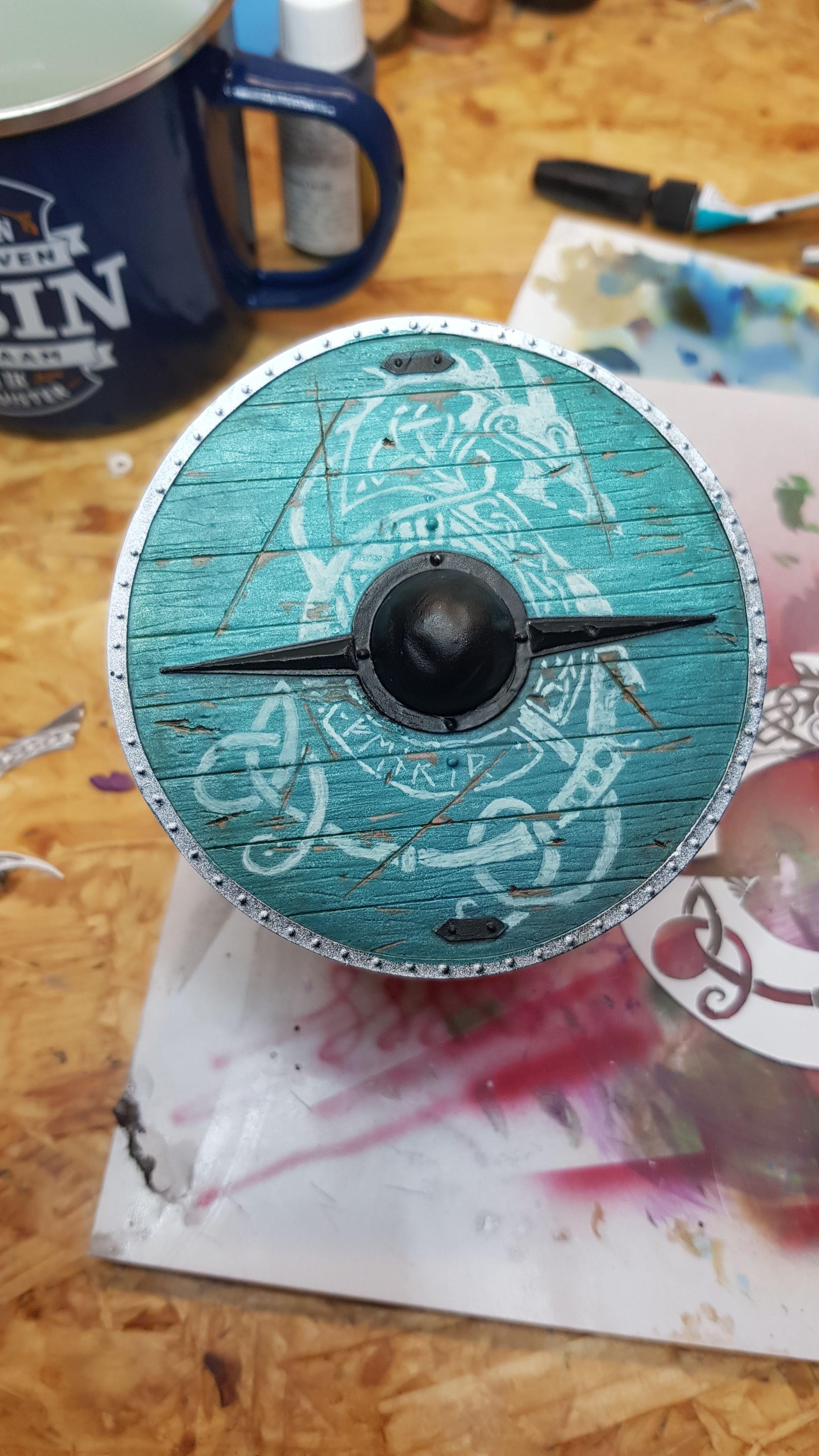 Shield maiden Bust WIP - The shield - freehand experiments | Scrolller