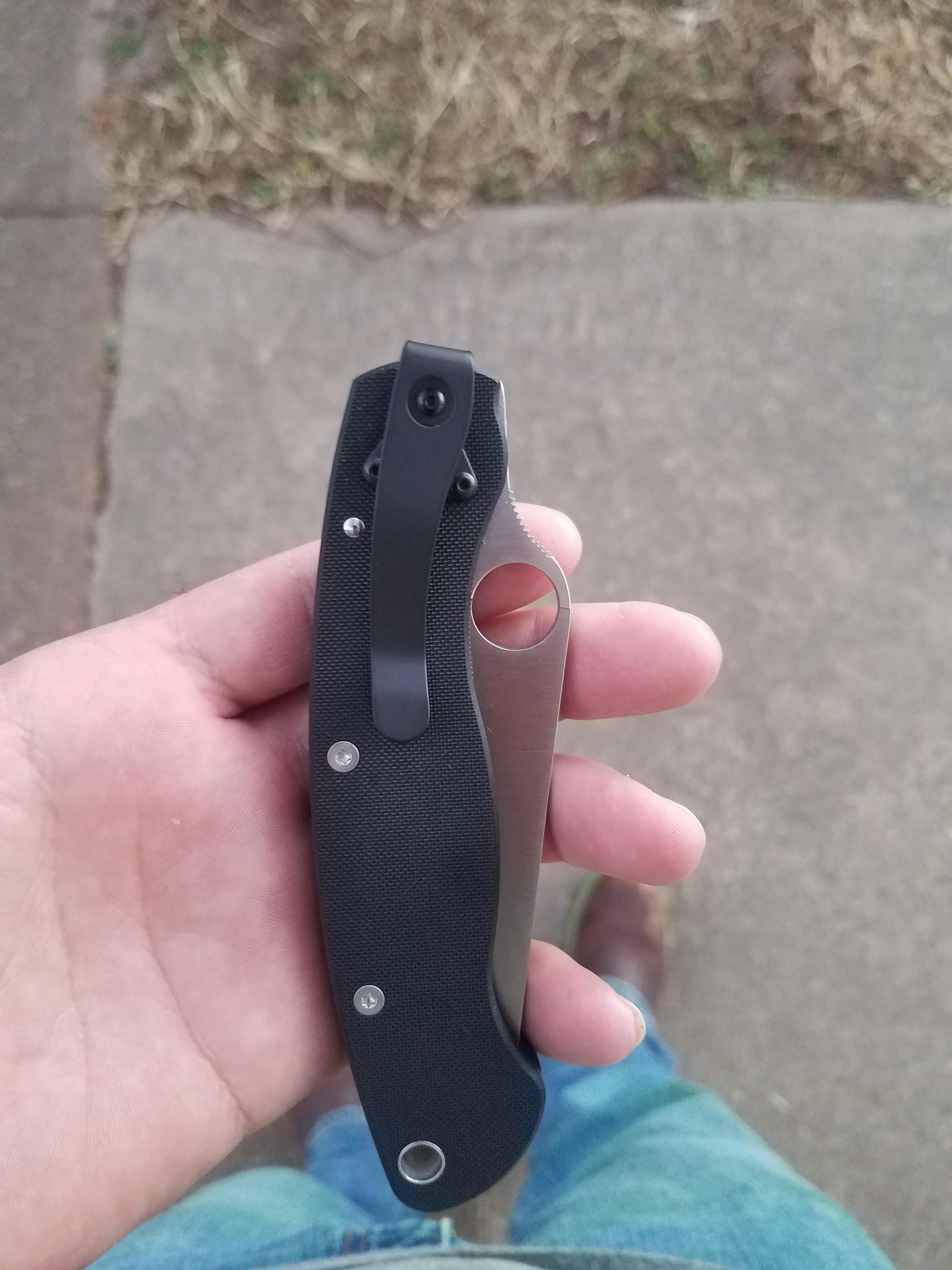 Shout out to Casey Lynch and the deep carry clip for my spyderco military! | Scrolller
