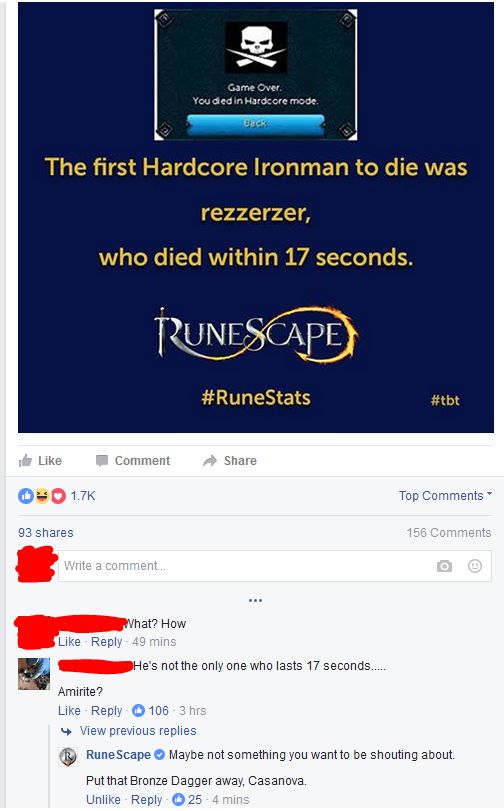 Sick burn by RS facebook | Scrolller