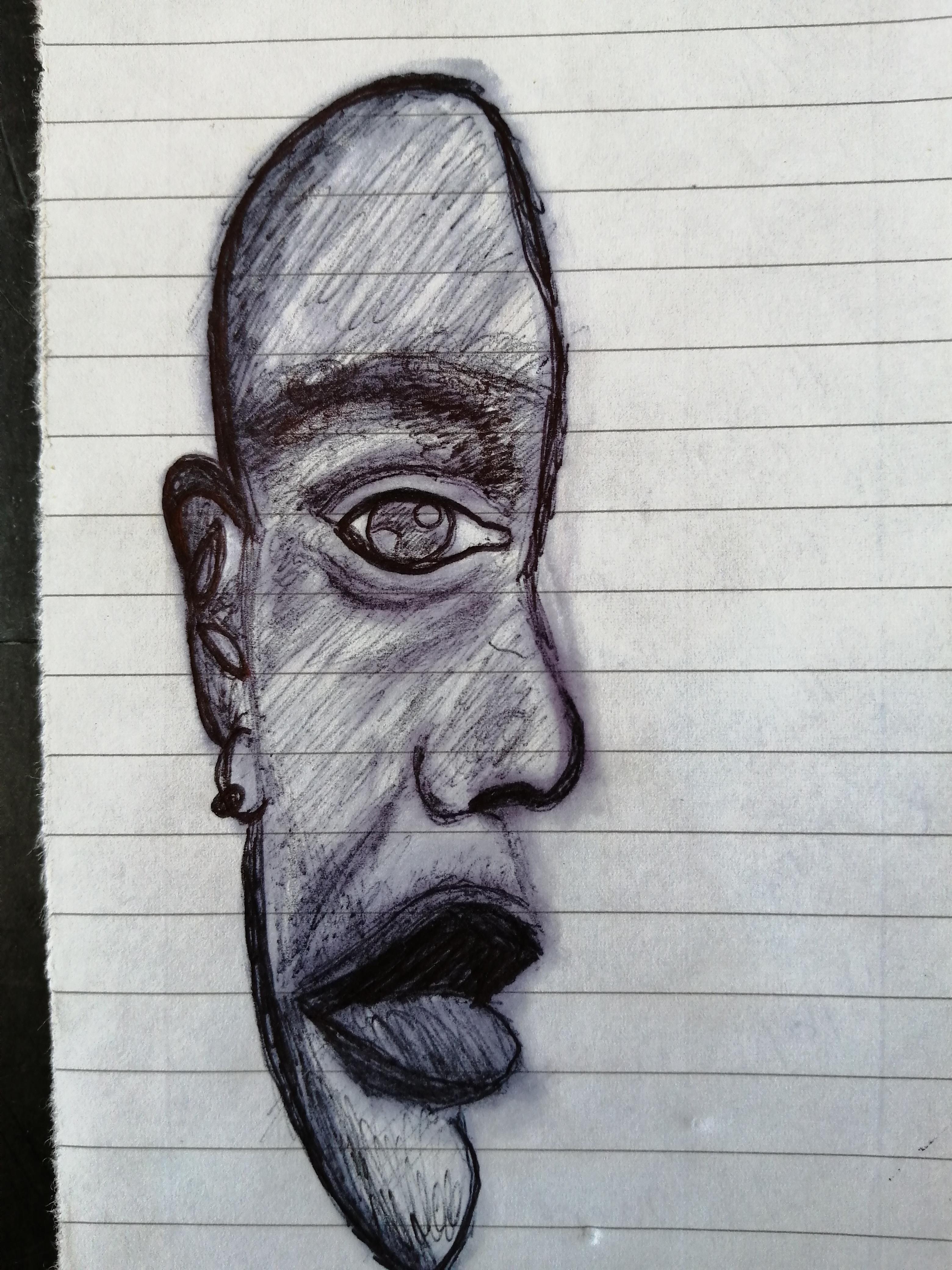Sideways face I drew. | Scrolller