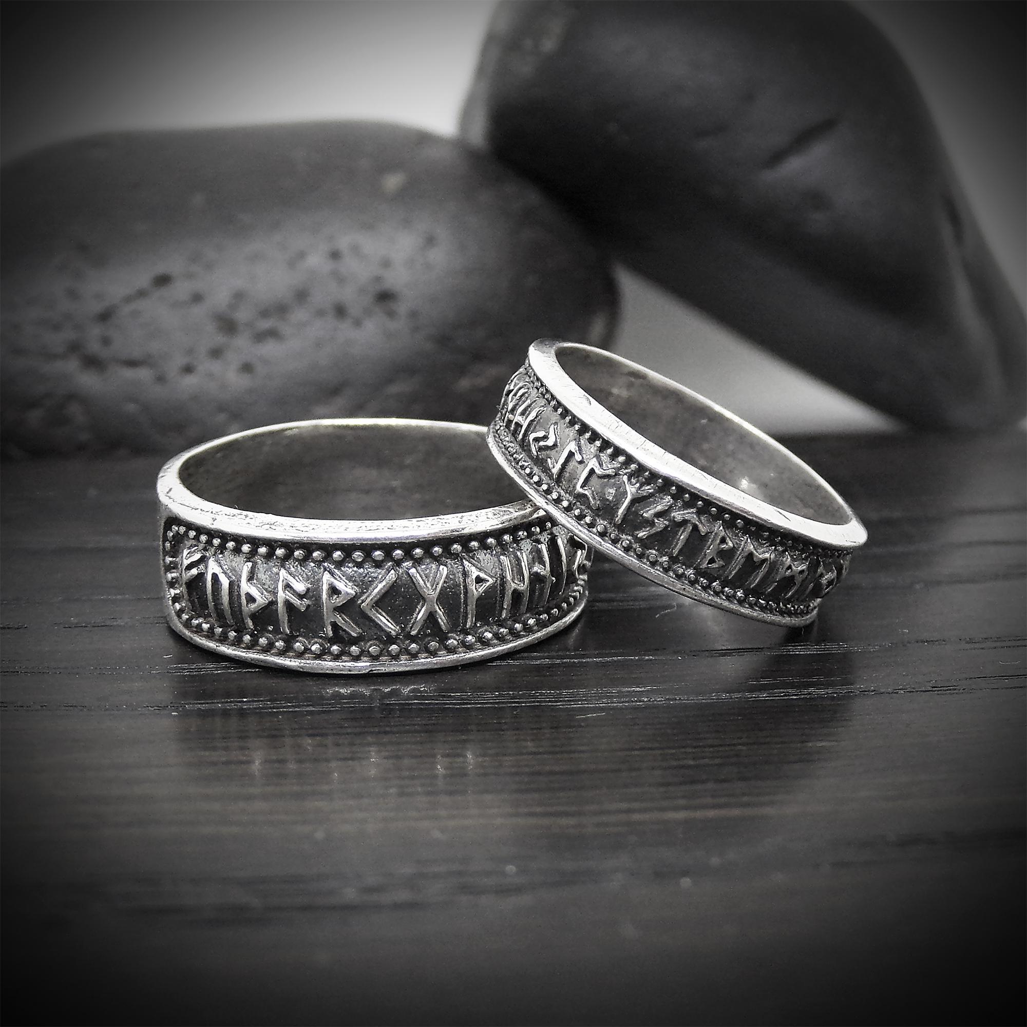 Silver rings with Elder Futhark runes | Scrolller