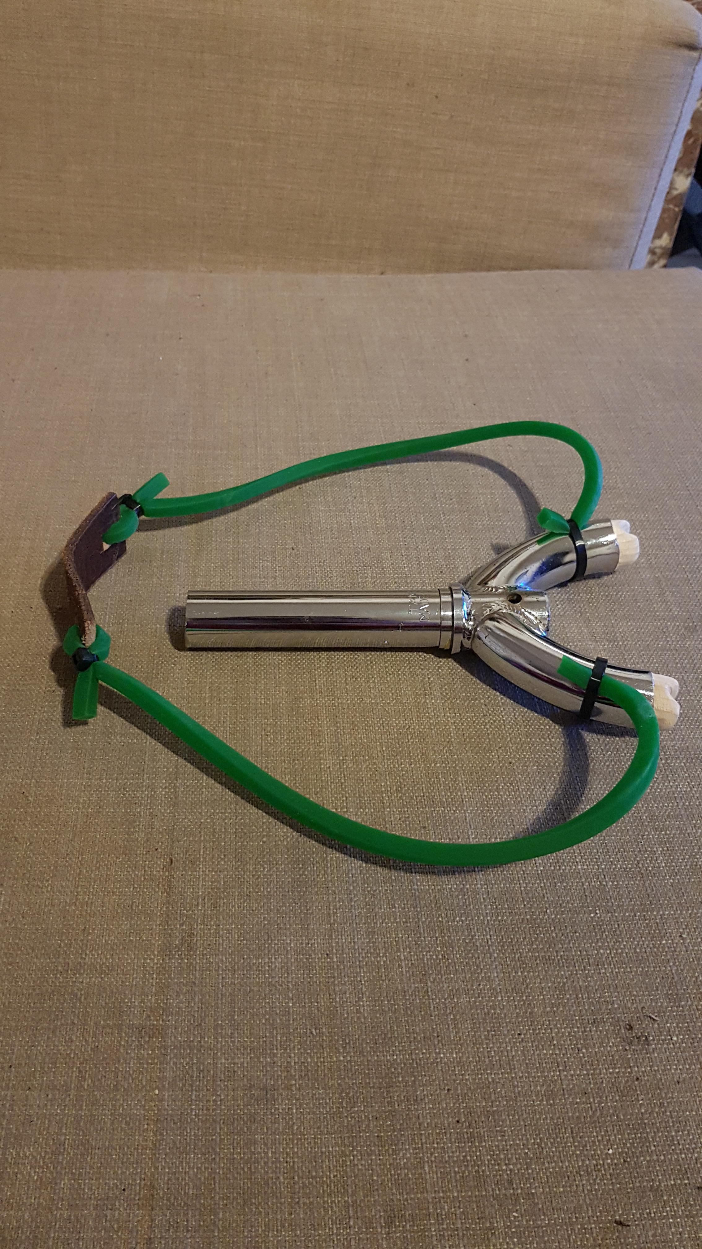 Simple slingshot from a bike fork i just made. Not finished yet stay tuned for more! Very ...