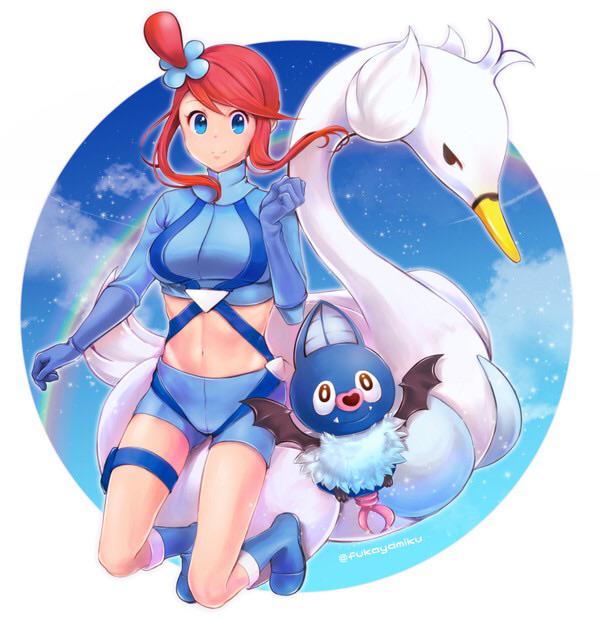 Skyla with her flying pokemon | Scrolller