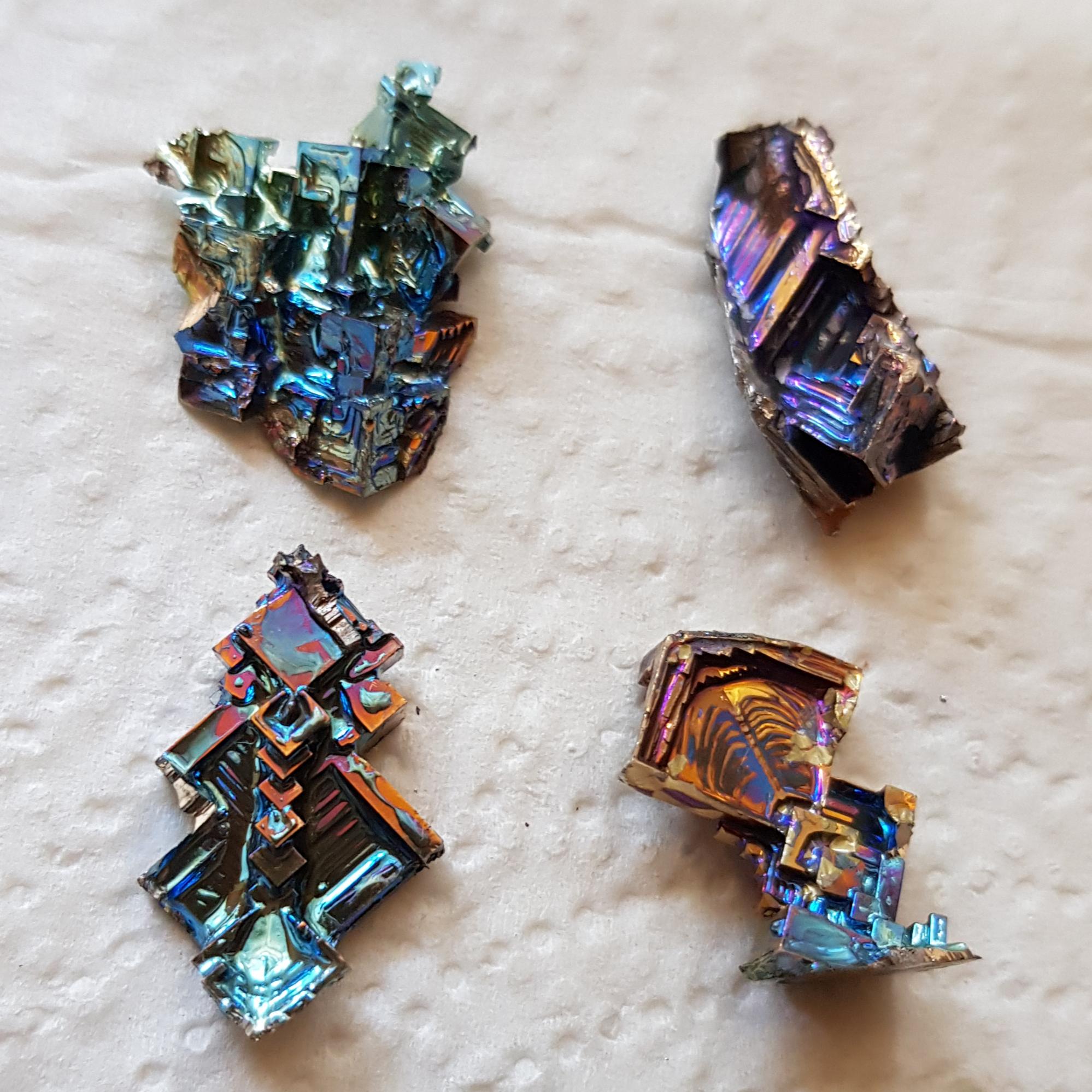 Small Bismuth crystals I made | Scrolller