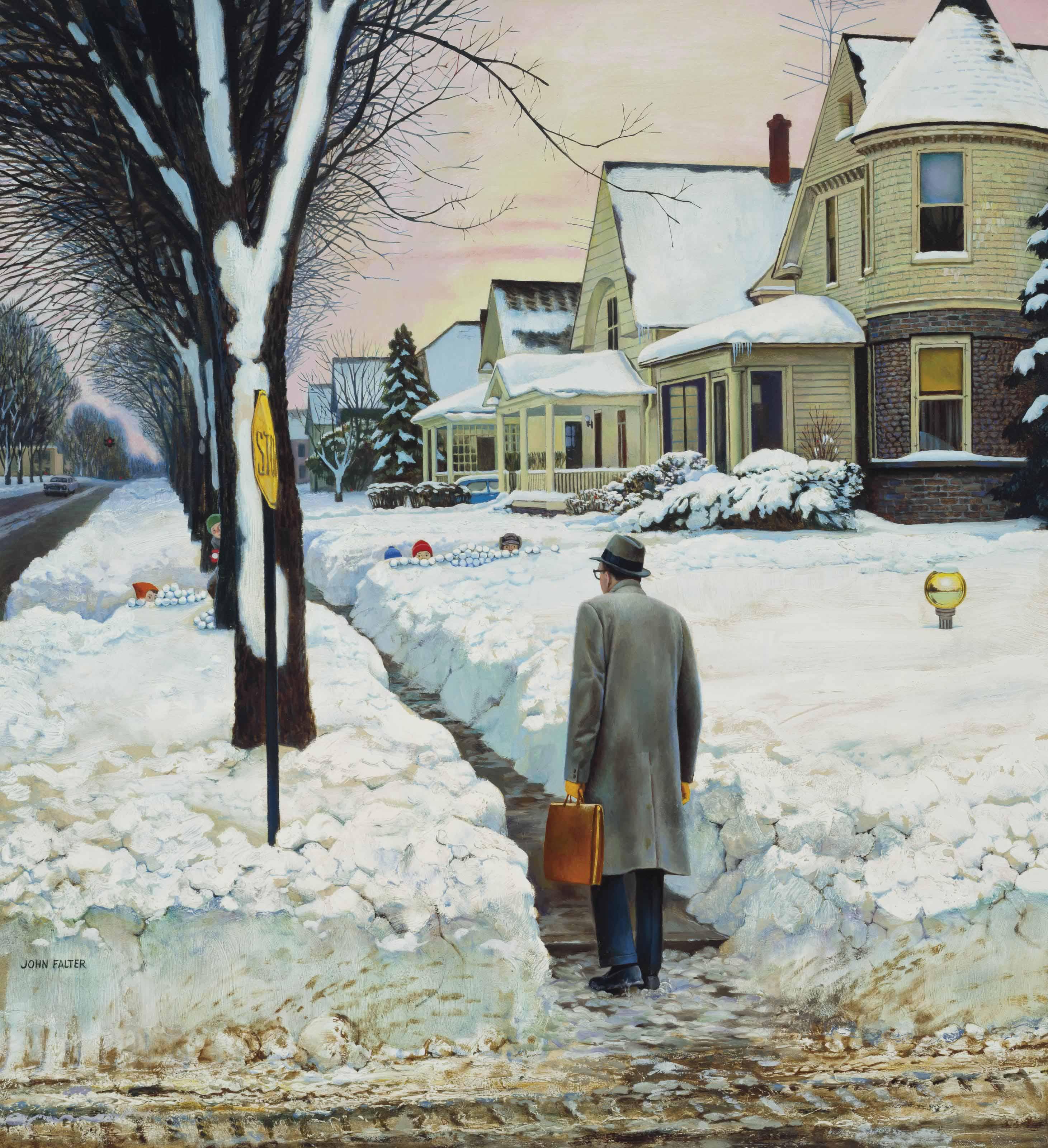 Snowy Ambush, John Philip Falter, 1959, [2922 x 3200] | Scrolller