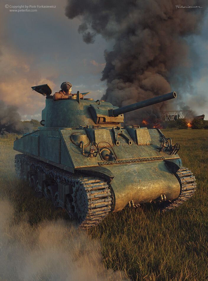 Soviet Sherman M4A2, by Piotr Forkasiewicz | Scrolller