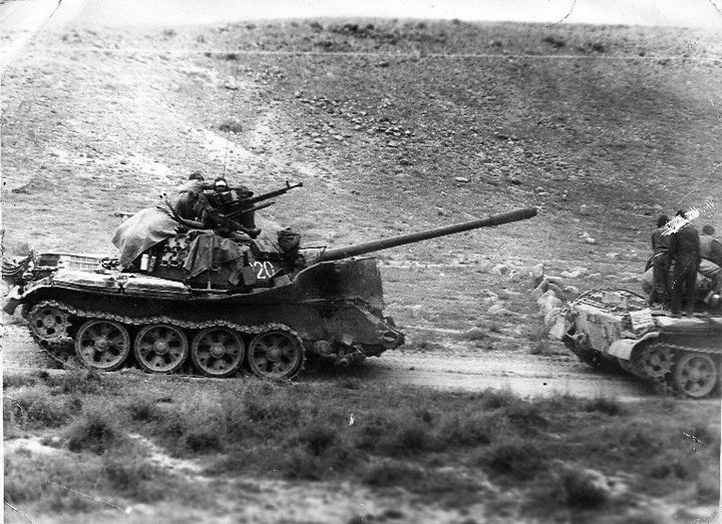 Soviet T-55 in Afghanistan that managed to return to the base with extensive damage | Scrolller
