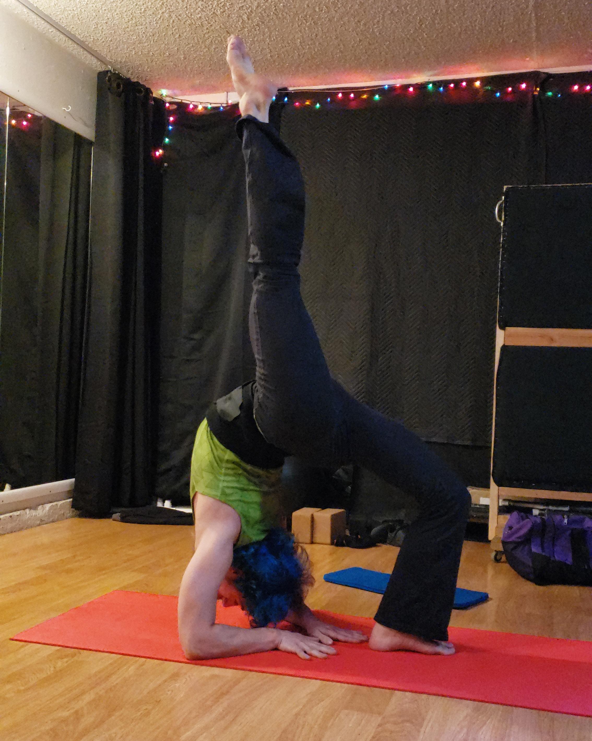 Started working on raising a foot in forearm backbends. This was my second try and I am pretty ...