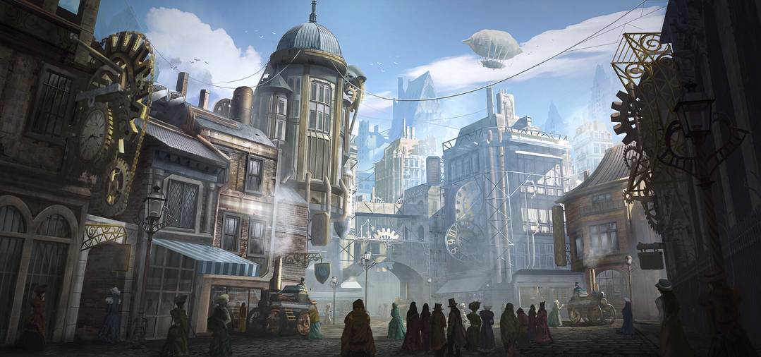 Steampunk Street Concept Art By Leartes Studios Scrolller