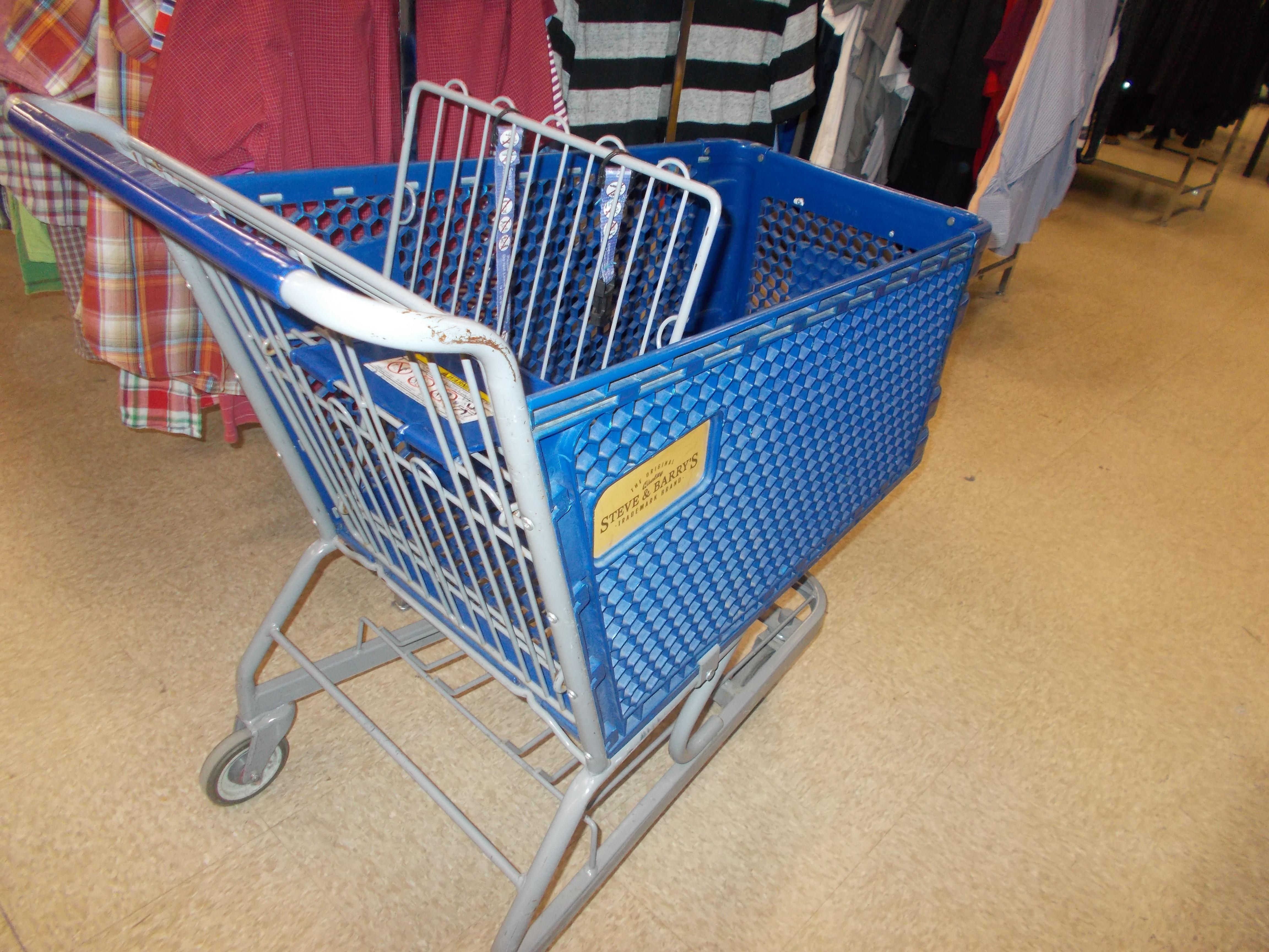Steve & Barry's shopping carts at the Goodwill in Troy, NY. Used alongside a set of Goodwill ...