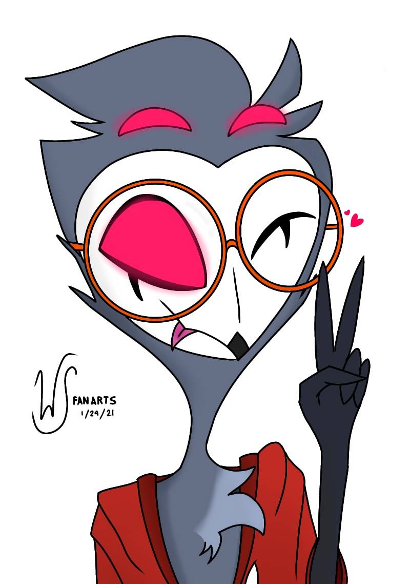 Stolas with orange eyeglasses | OC by me | Scrolller