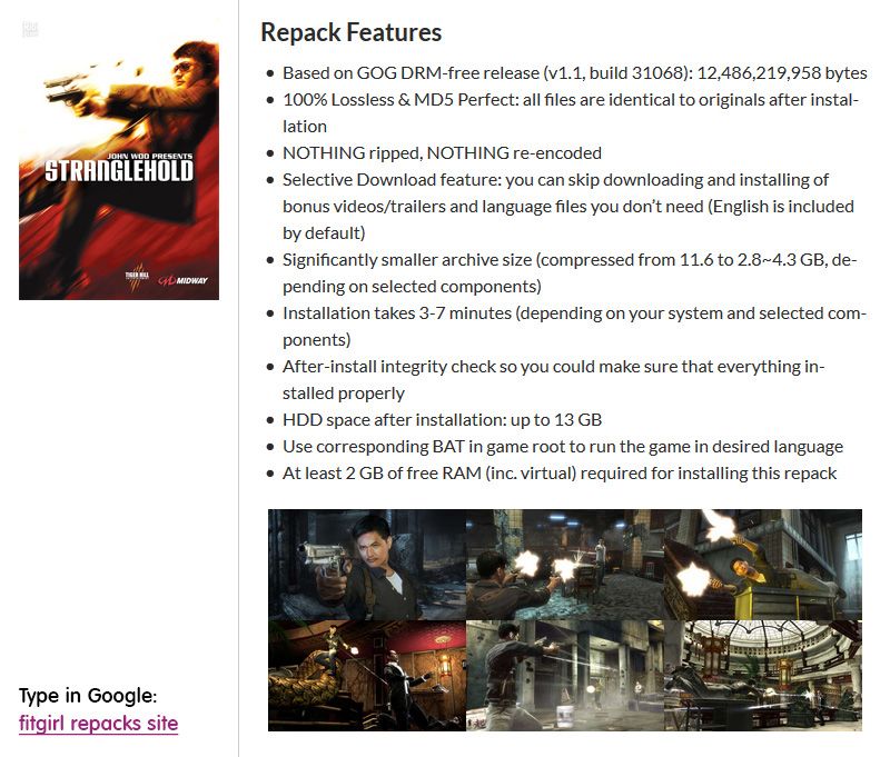 Stranglehold (v1.1 GOG, MULTi6) [FitGirl Repack, Selective Download] from 2.8 GB | Scrolller