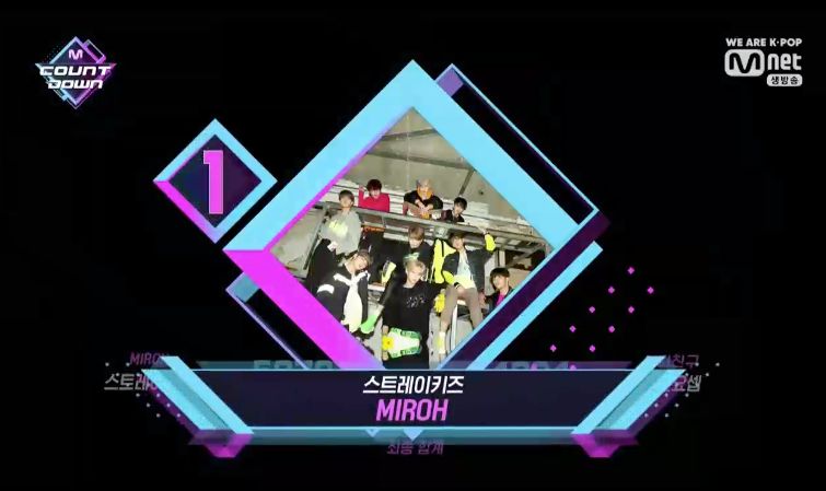 Stray Kids earn 1st music show win since debut with "MIROH" on Mnet's M! Countdown (190404 ...
