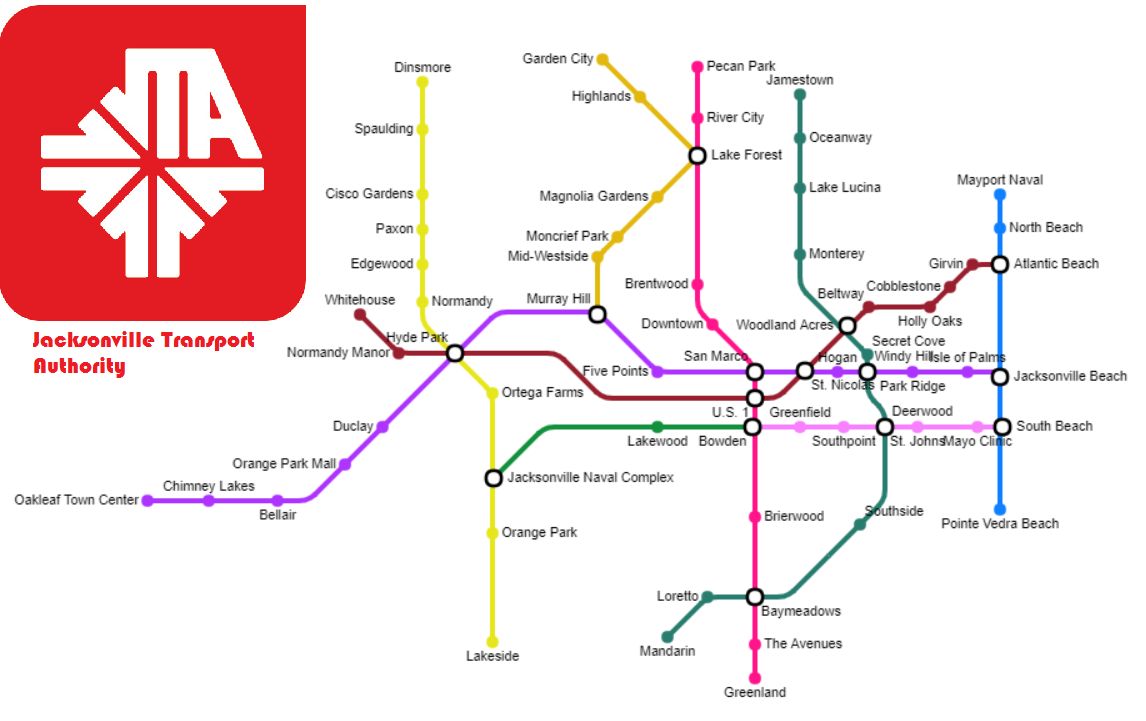 Subway Map of Jacksonville if every Subway Restaurant was a subway stop | Scrolller