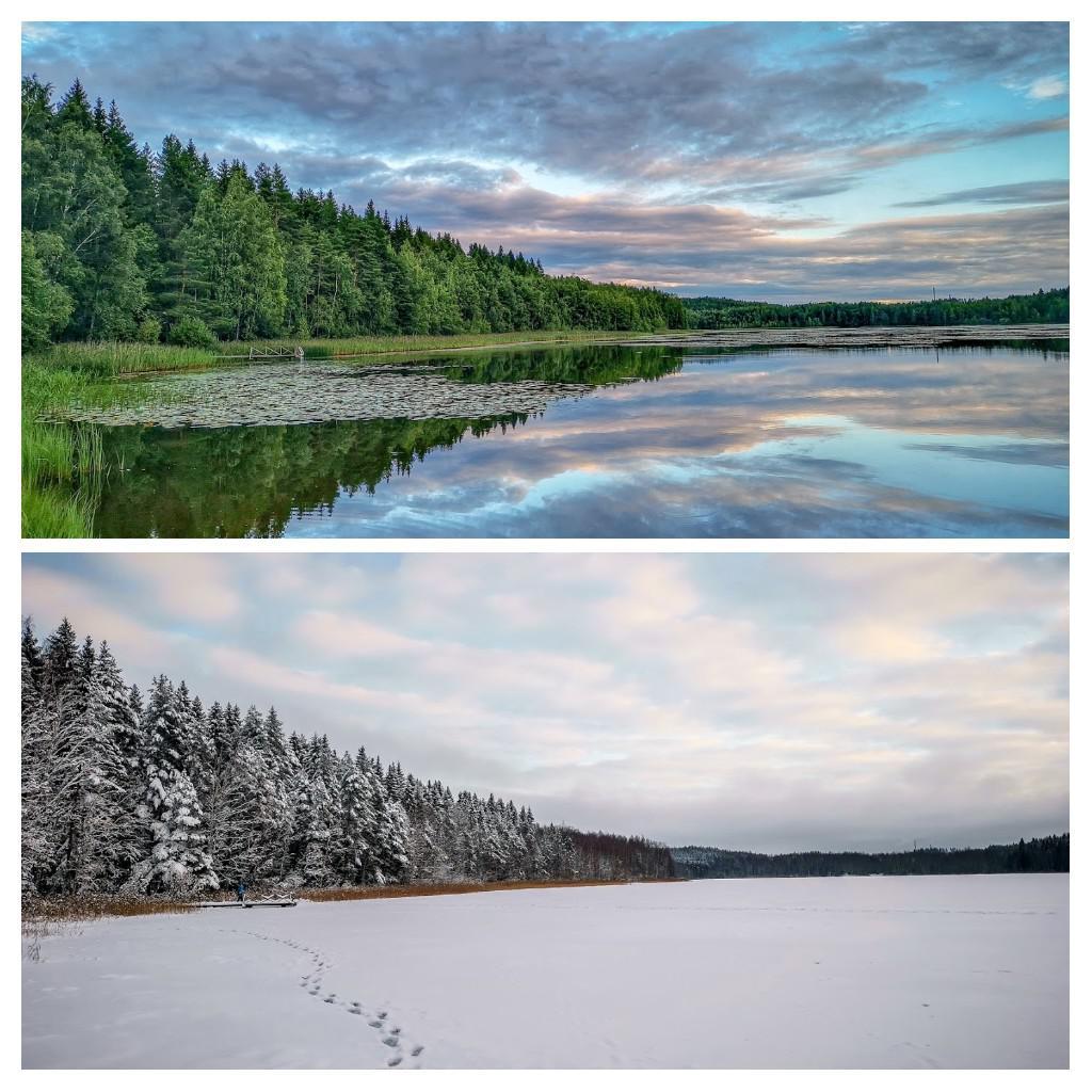 Summer / Winter photos from same lake in Finland | Scrolller
