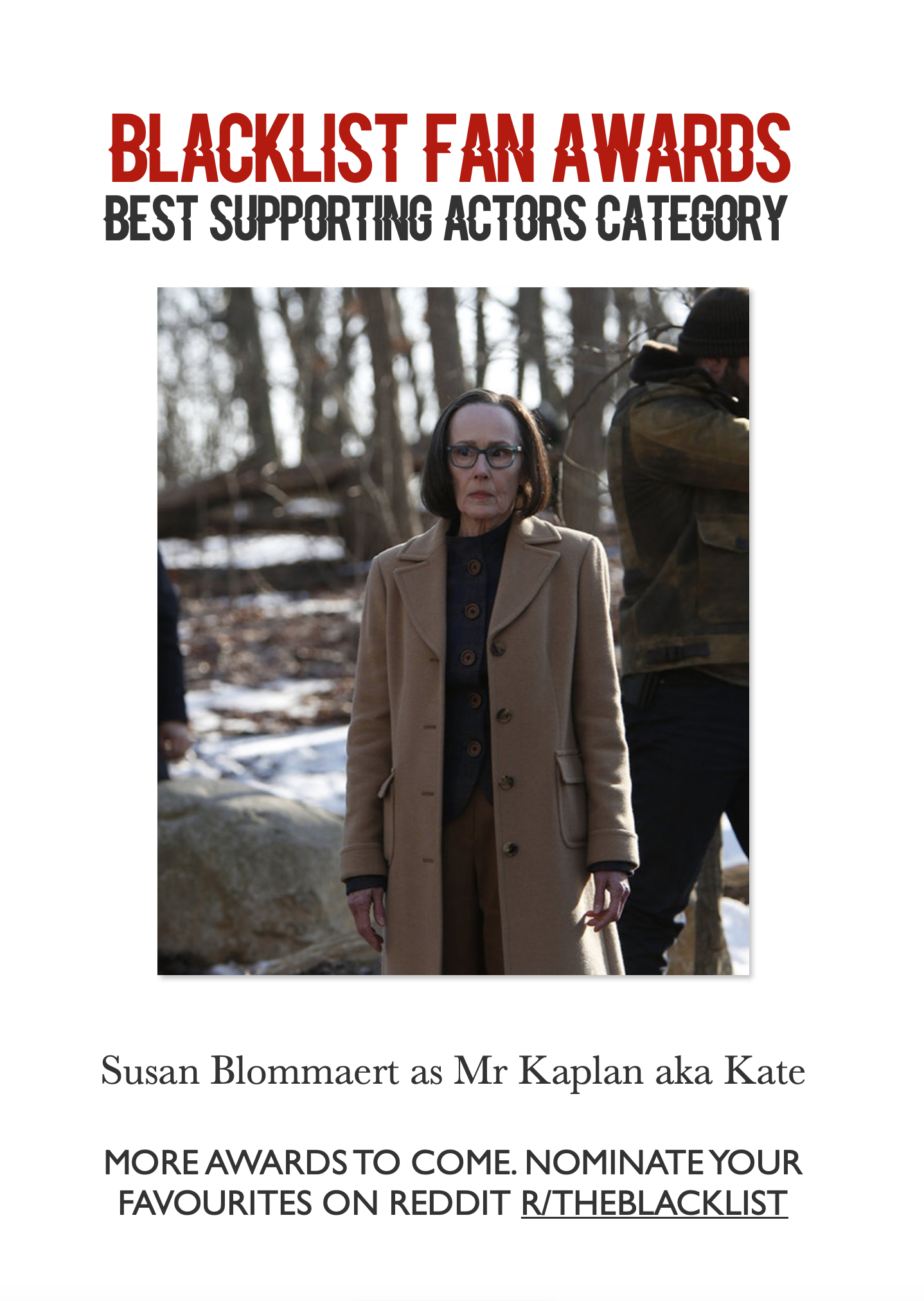 Susan Blommaert as Mr Kaplan aka Kate | Scrolller