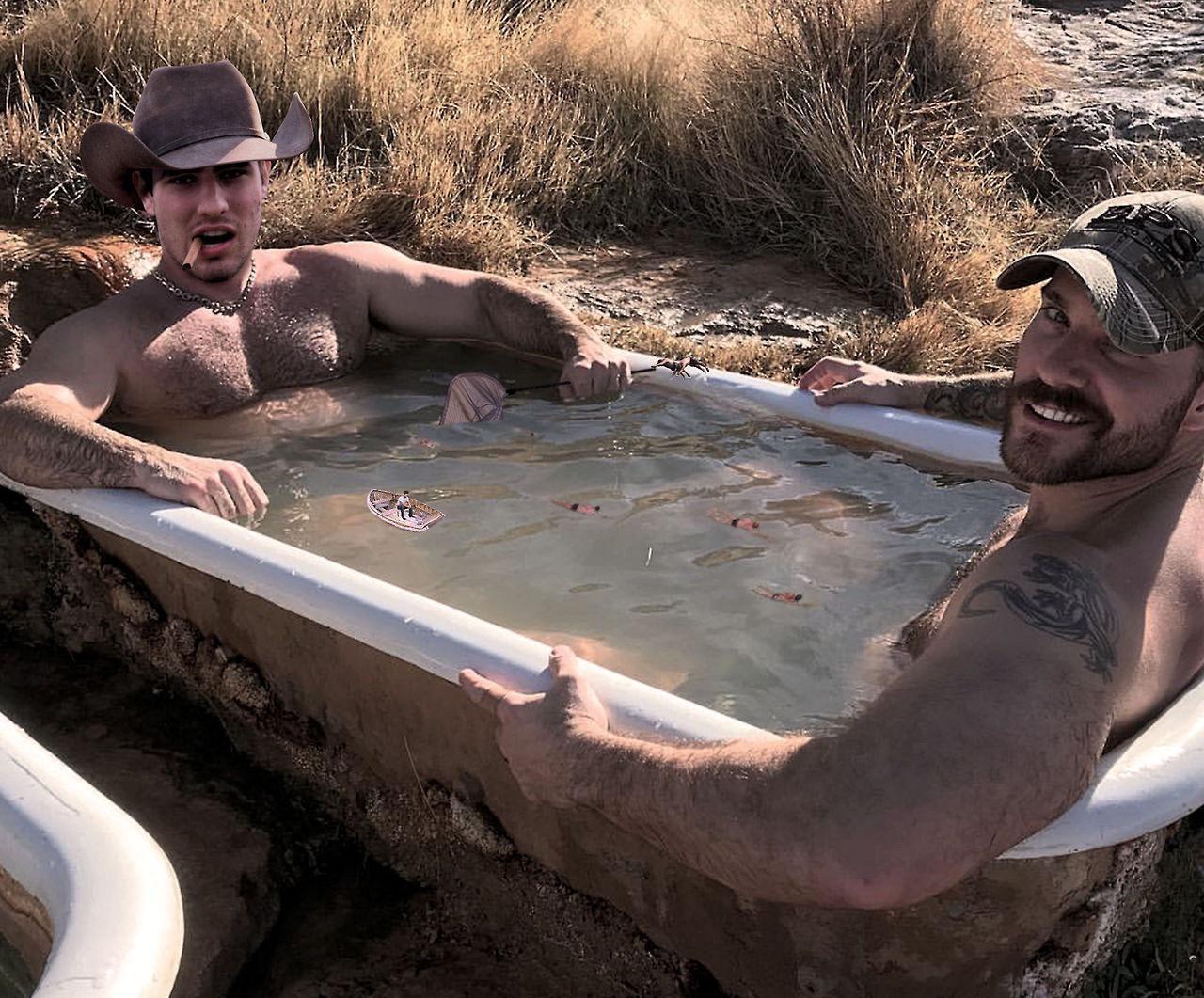 Swimming in the hot tub (unknown creator) | Scrolller