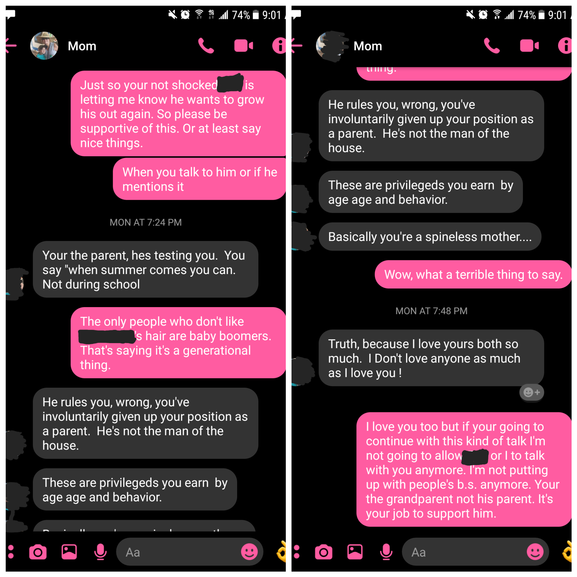 A conversation I had with my mother about my son's hair. | Scrolller