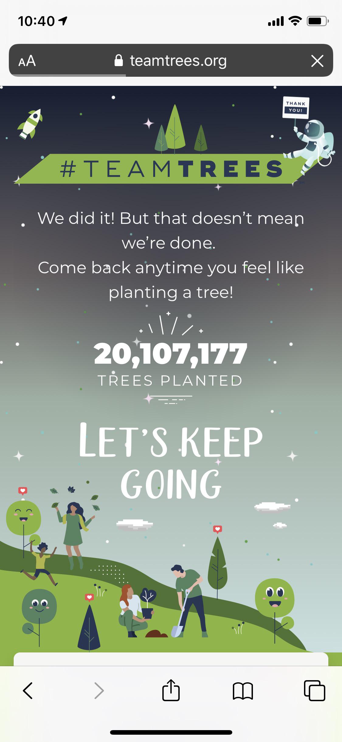 Team Trees has hit 20 million! | Scrolller