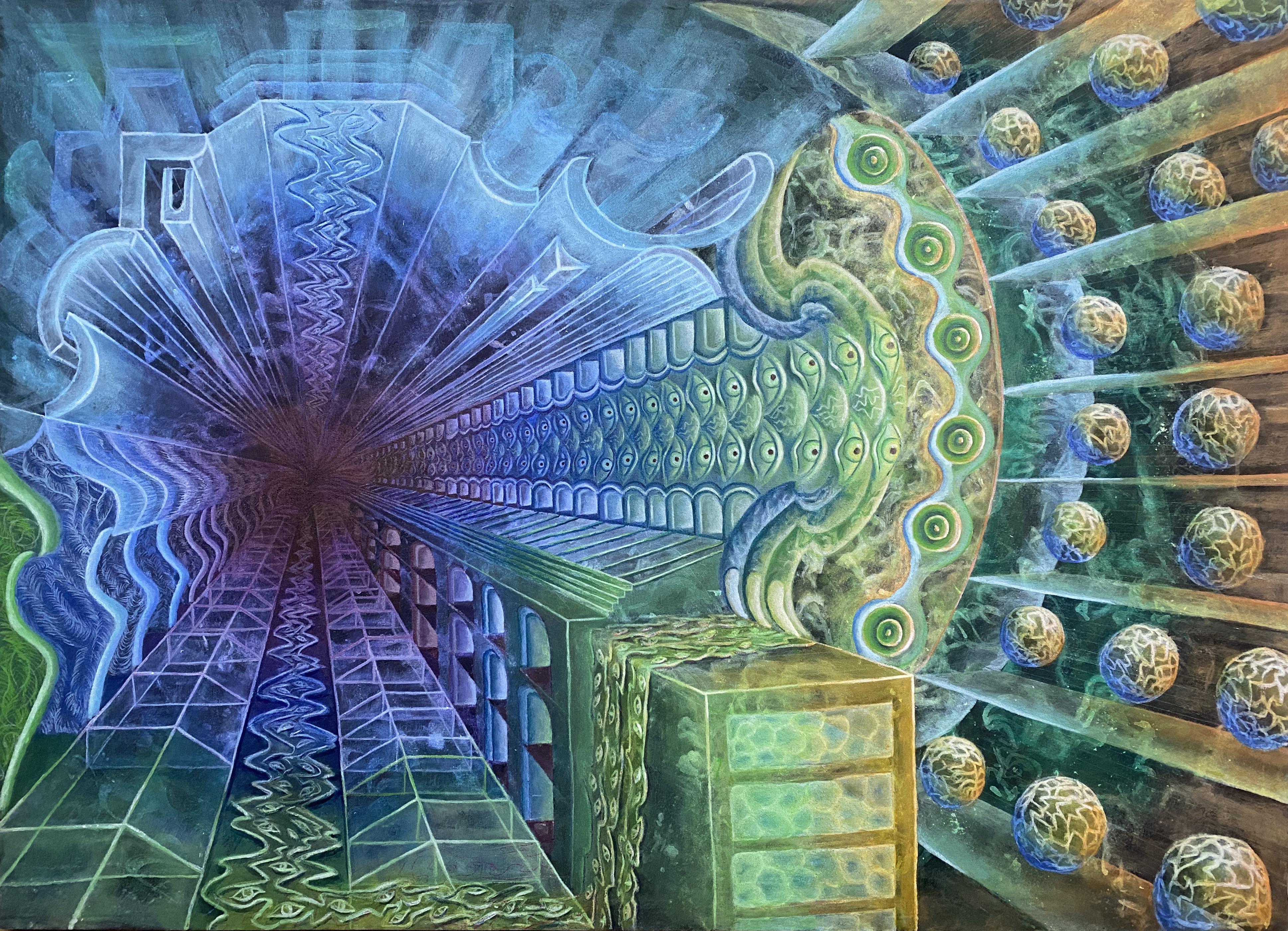 ‘Temple of floating eyes’ , acrylic painting by me . 💫💕 inspired by these jello like geometric ...